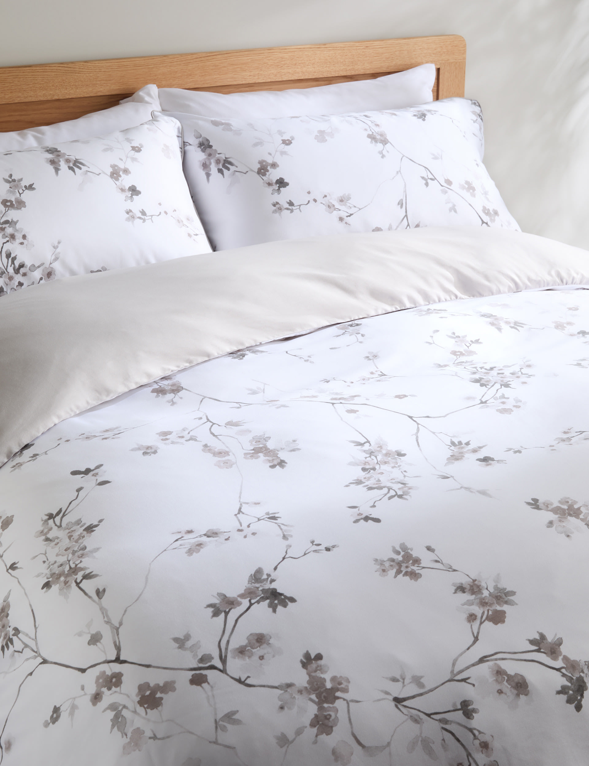 Pure Cotton Sateen Trailing Cherry Blossom Bedding Set | M&S Collection ...