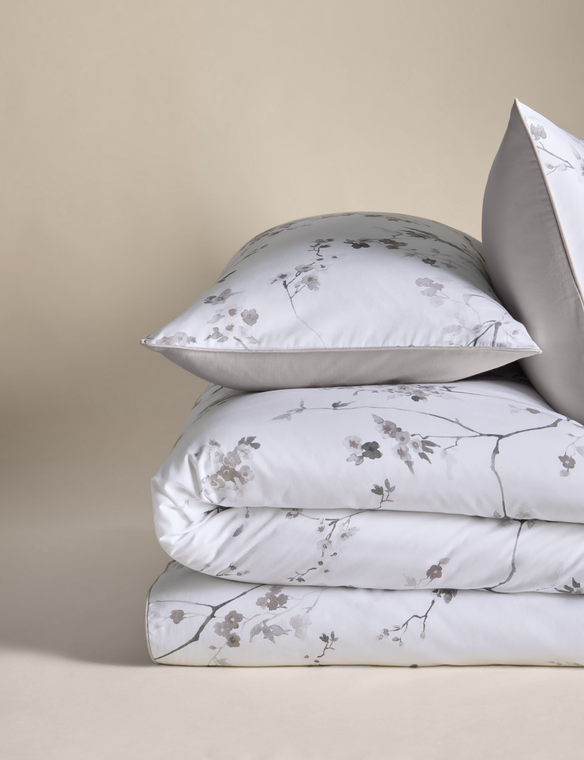 Pure Cotton Sateen Trailing Cherry Blossom Bedding Set | M&S Collection | M&S