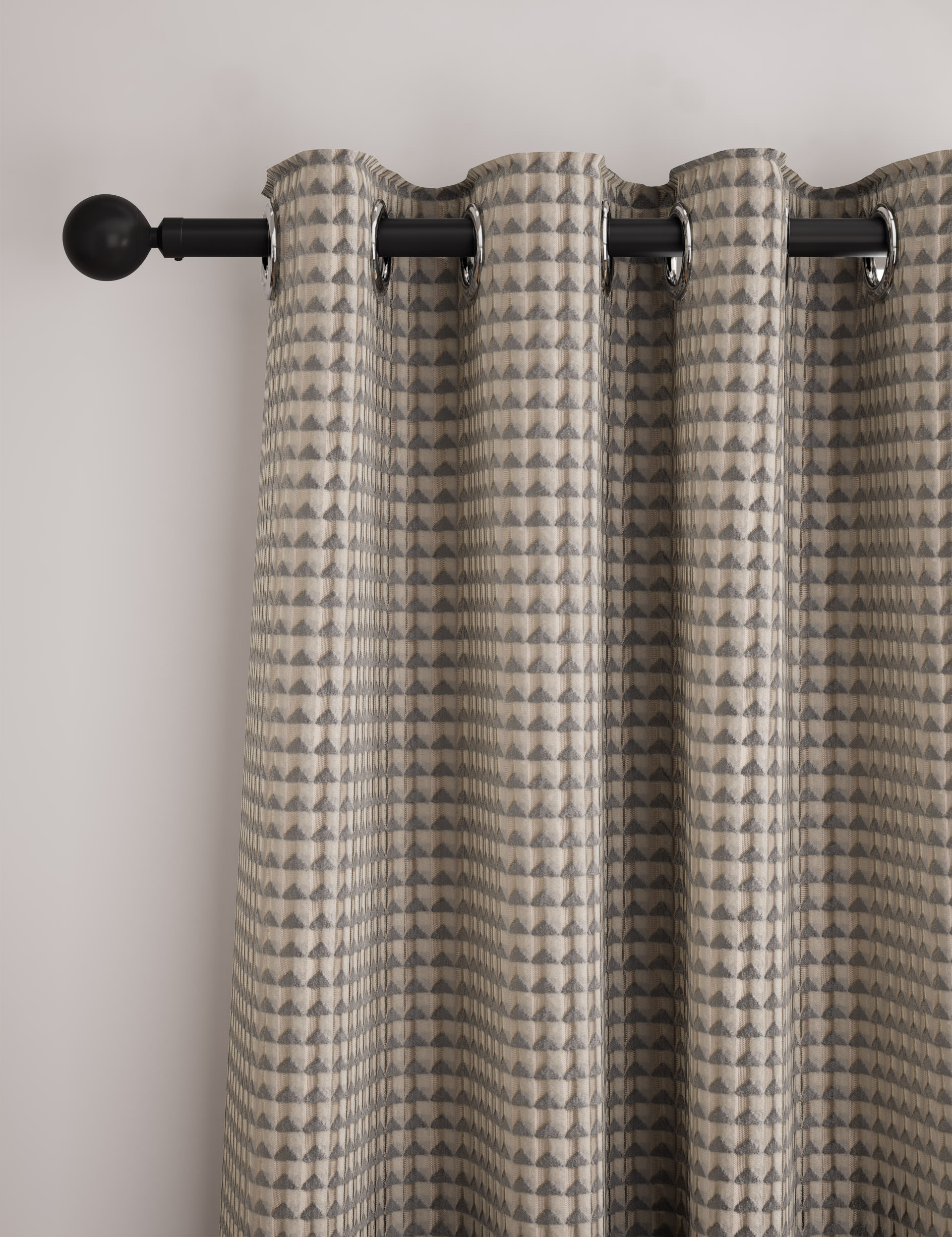 Velvet Geometric Eyelet Curtains | M&S Collection | M&S