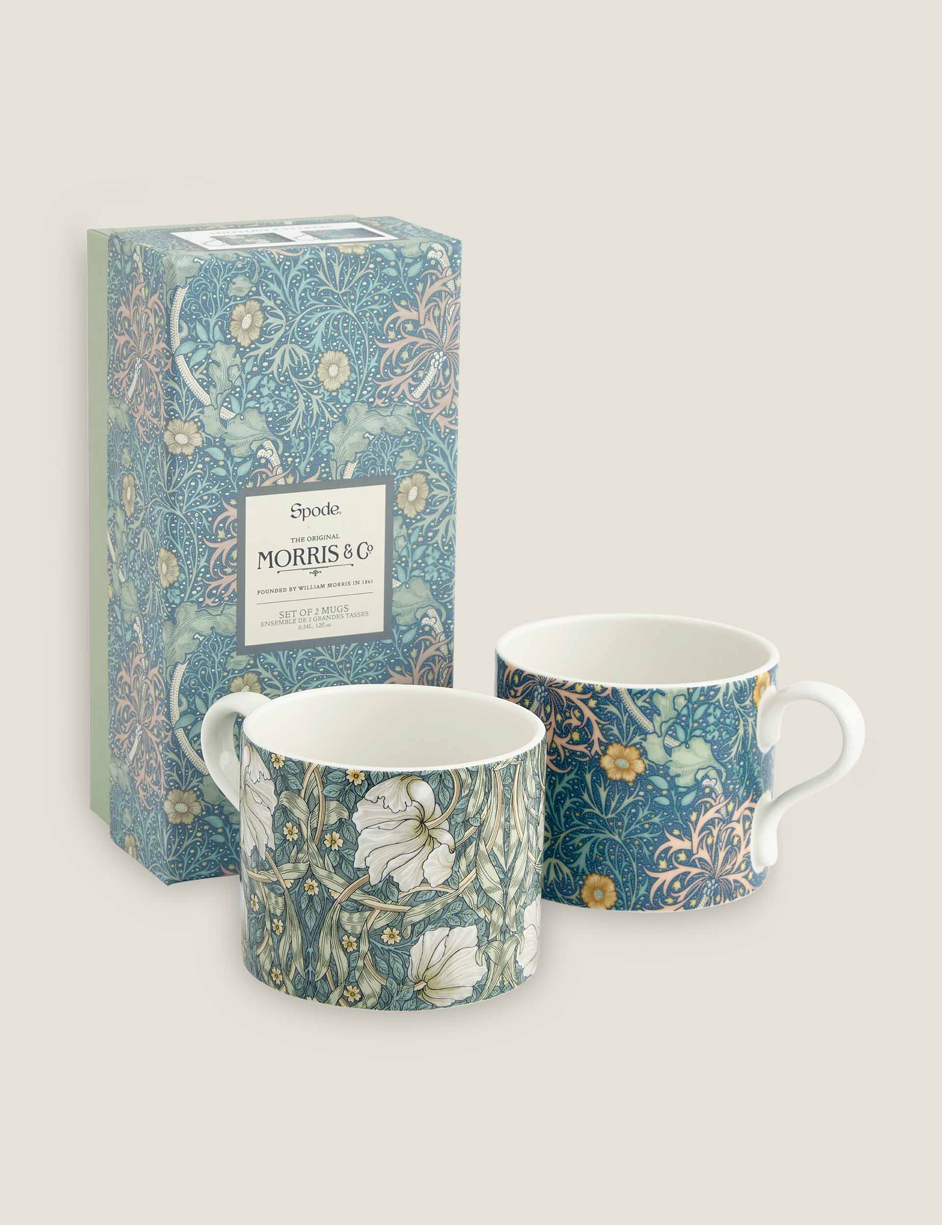 Set of 2 Seaweed Mugs | Morris & Co | M&S