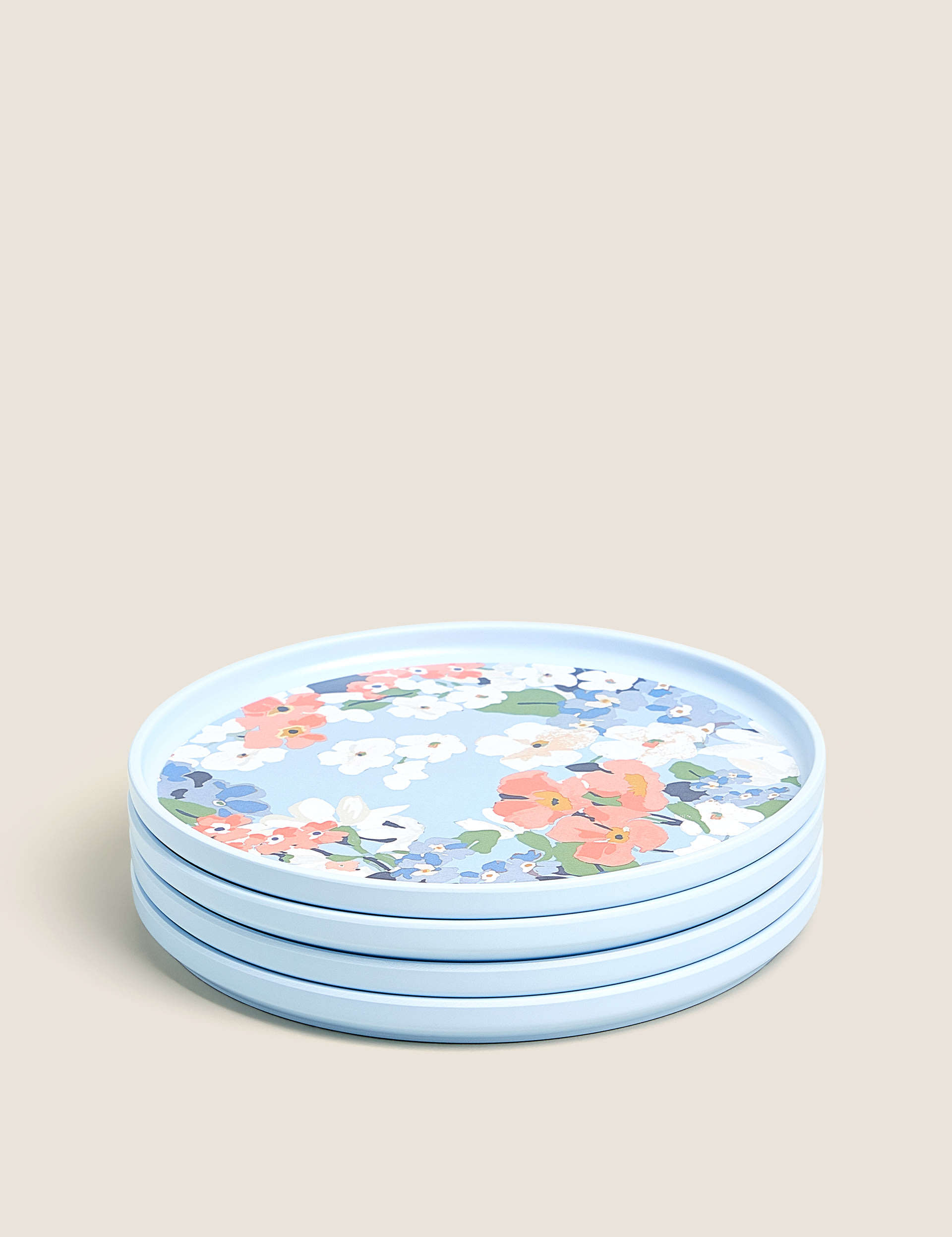 Set of 4 Joules Floral Picnic Side Plates | JOULES | M&S