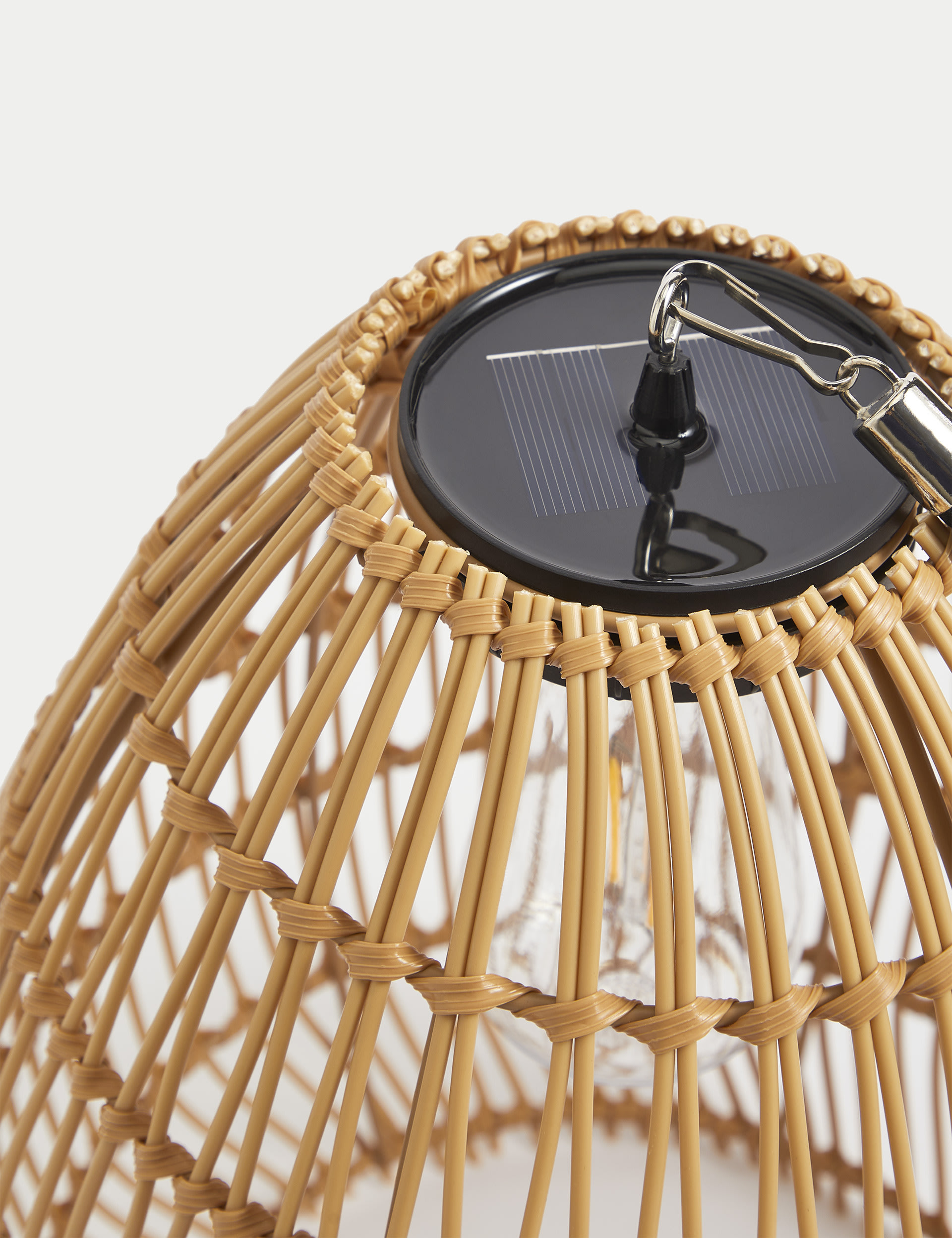 Rattan Effect Outdoor Solar Pendant Light | M&S Collection | M&S