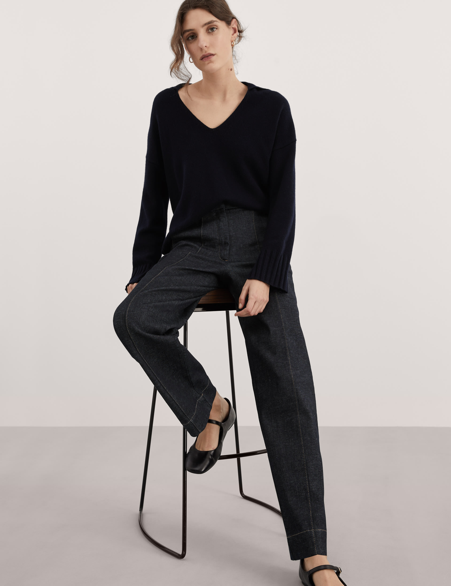 High Waisted Straight Leg Jeans | JAEGER | M&S