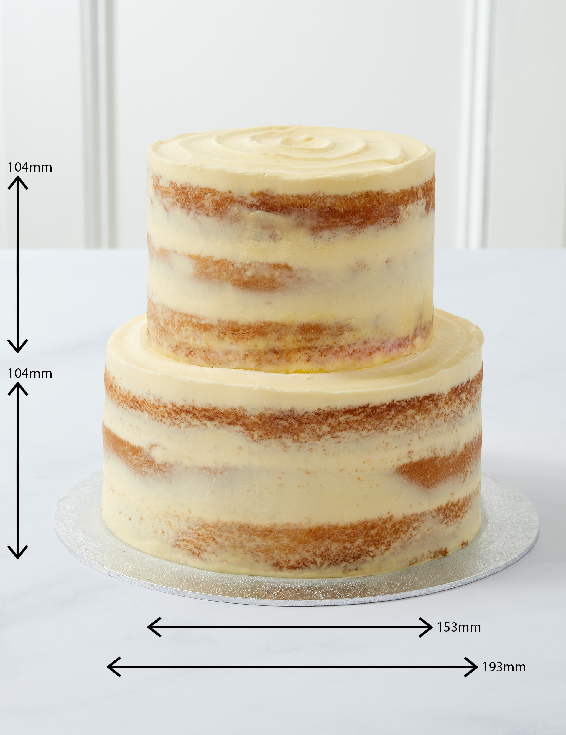 Vanilla Two Tier Naked Cake (Serves 36) | M&S