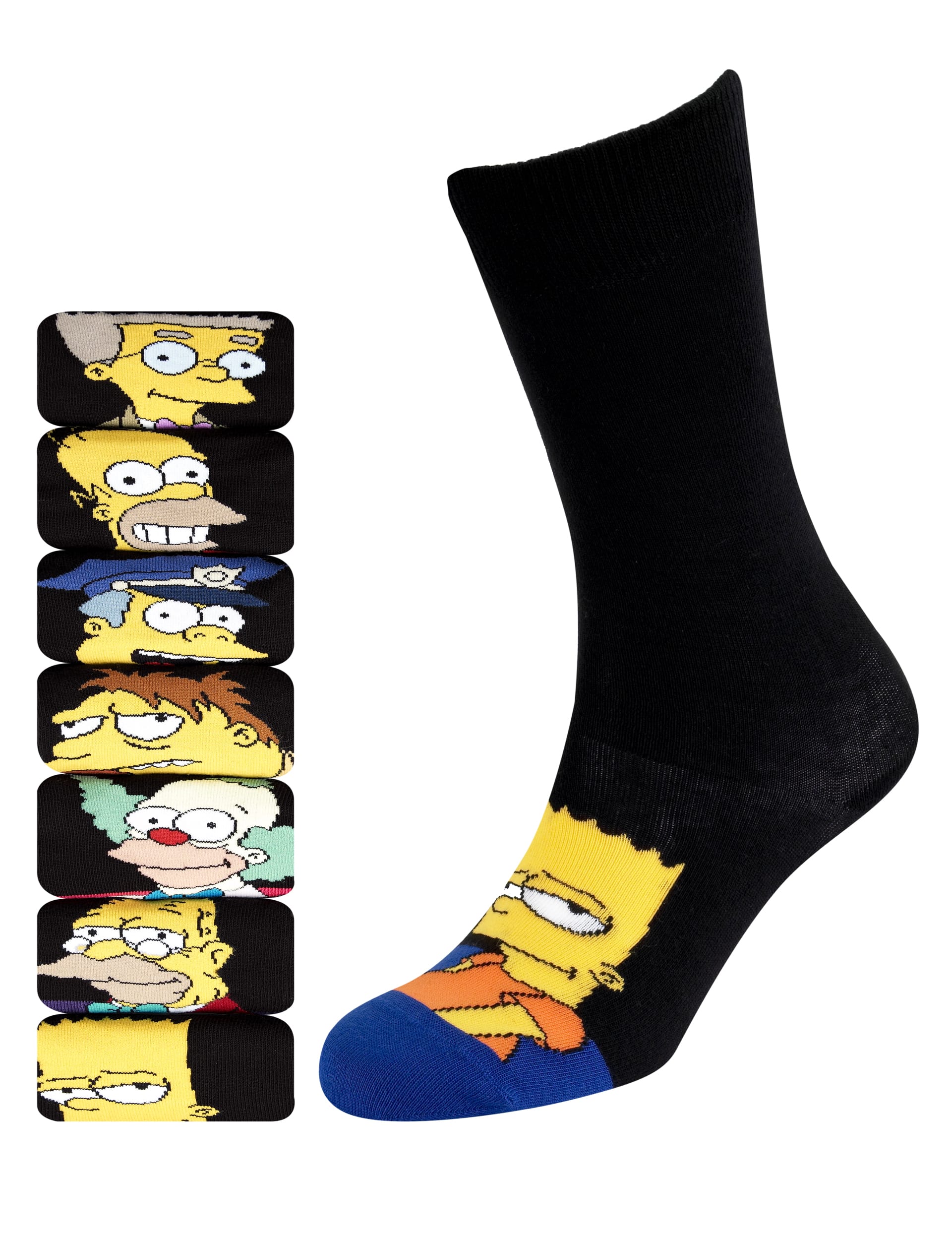 7 Pairs of Cotton Rich Assorted The Simpsons Socks | M&S Collection | M&S