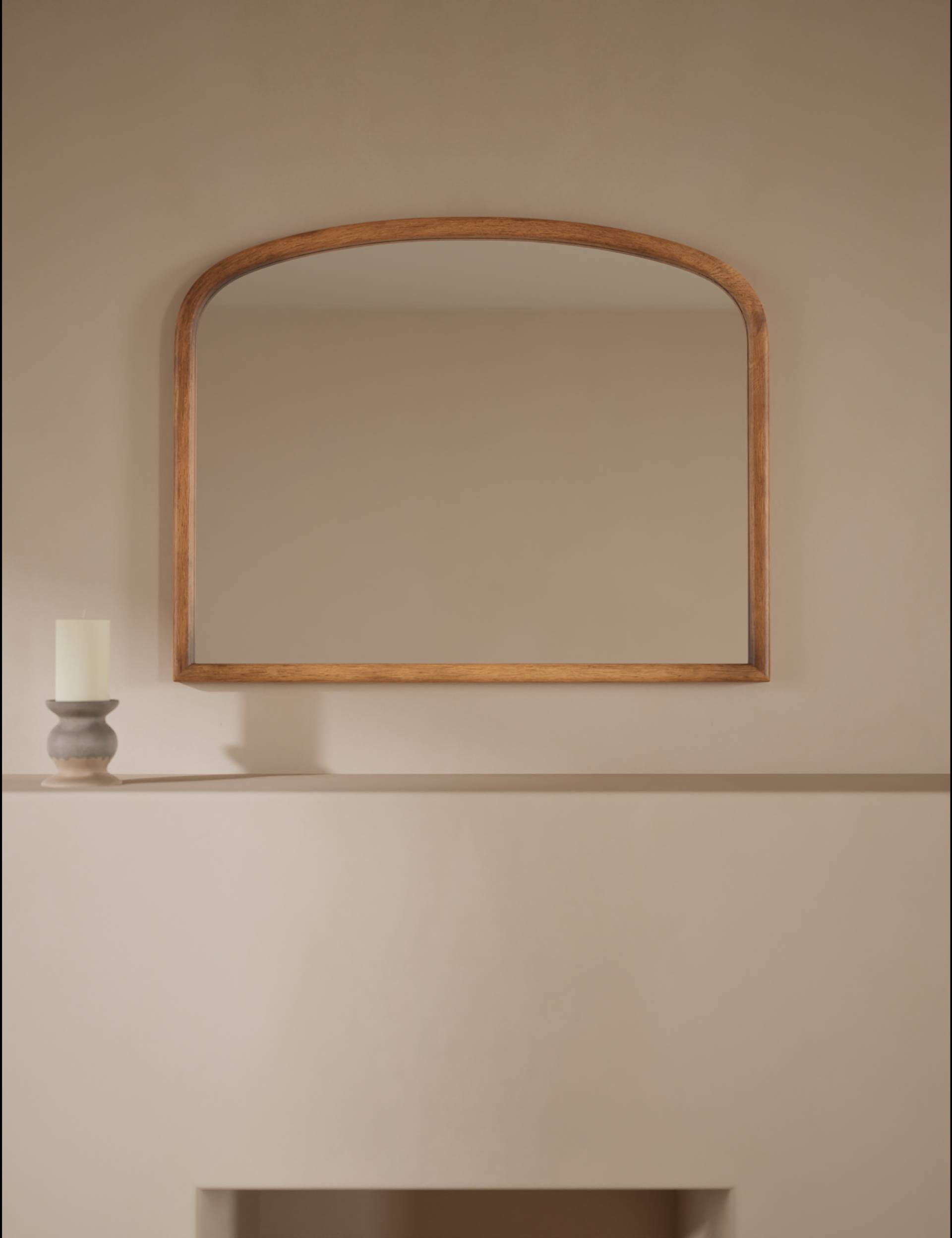Wooden Rounded Overmantle Wall Mirror | M&S | M&S IE