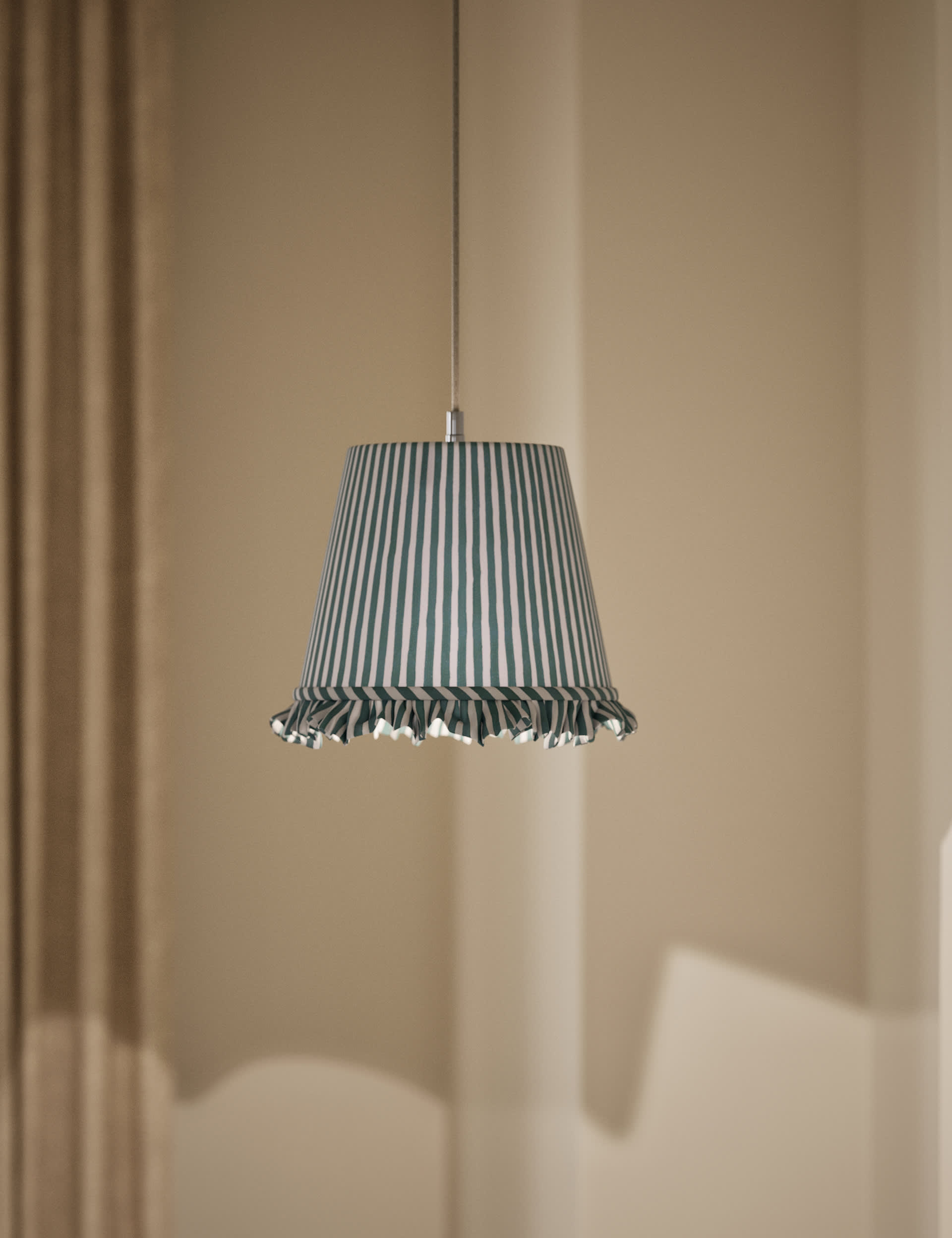 Watercolour Stripe Ruffle Edge Lamp Shade | M&S Collection | M&S