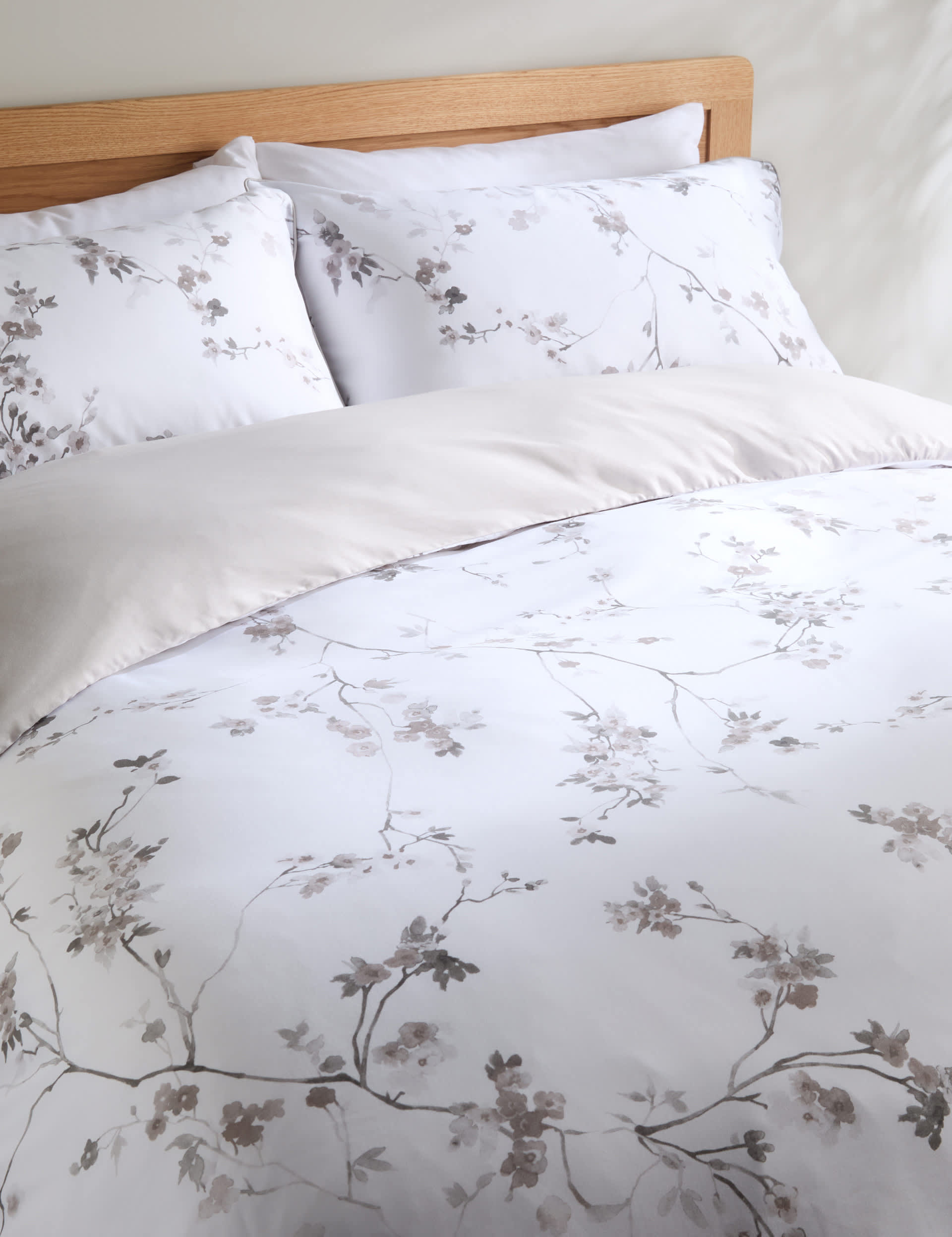 PURE COTTON SATEEN CHERRY BLOSSOM BEDDING SET | M&S