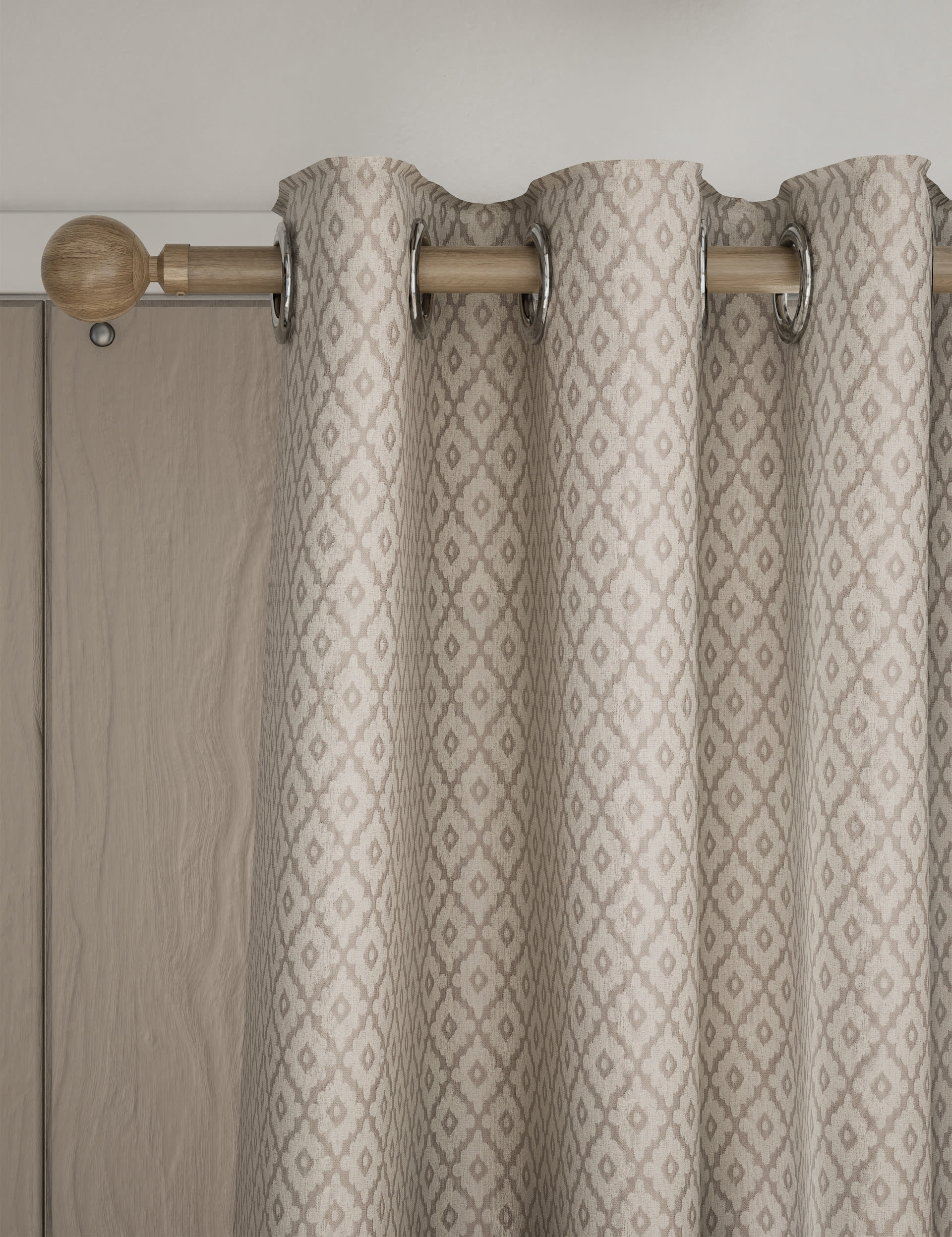 Diamond Geometric Eyelet Curtains | M&S | M&S
