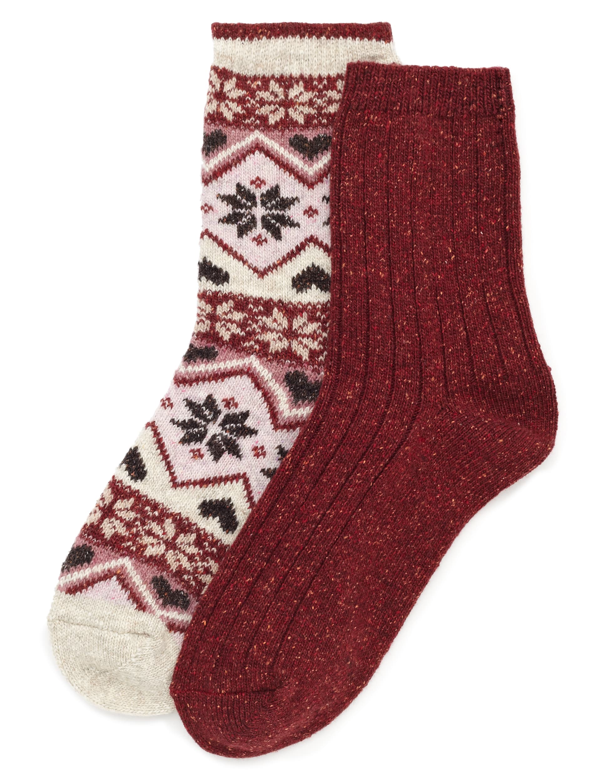 2 Pair Pack Assorted Ankle High Socks with Wool | M&S Collection | M&S