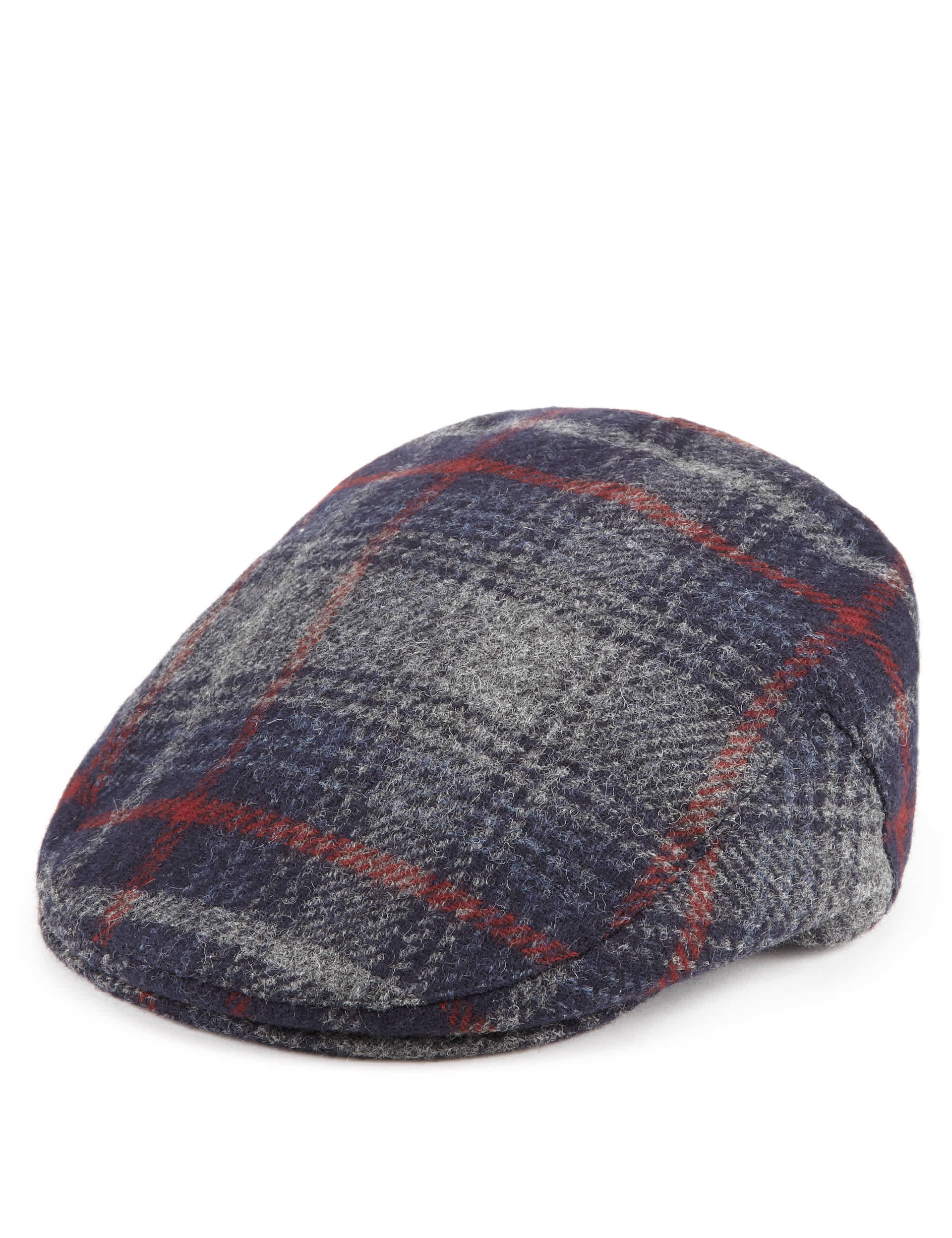 Pure Wool Thinsulate™ Large Checked Flat Cap with Stormwear™ | Blue ...