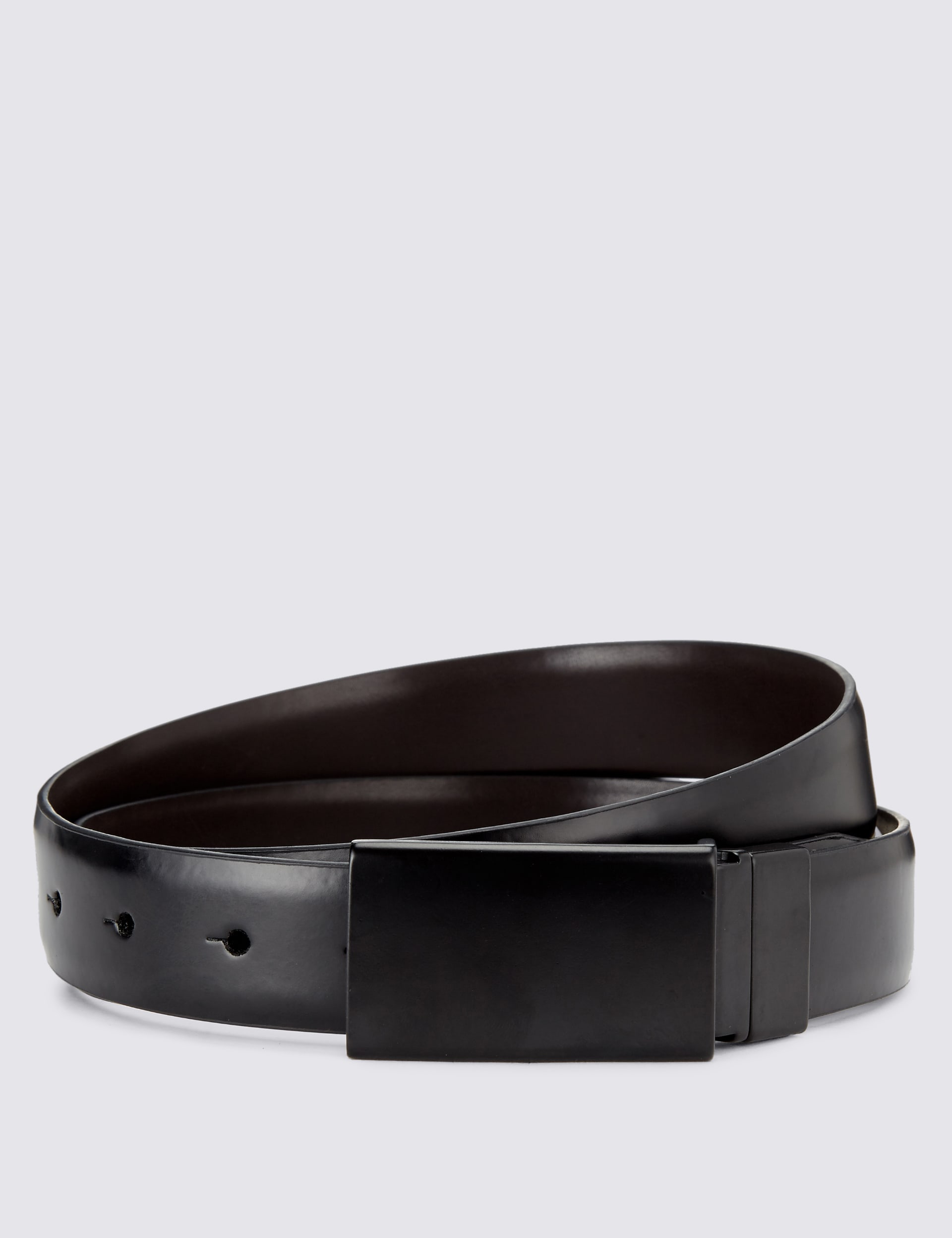 Coated Leather Rectangular Plaque Buckle Belt | M&S Collection | M&S