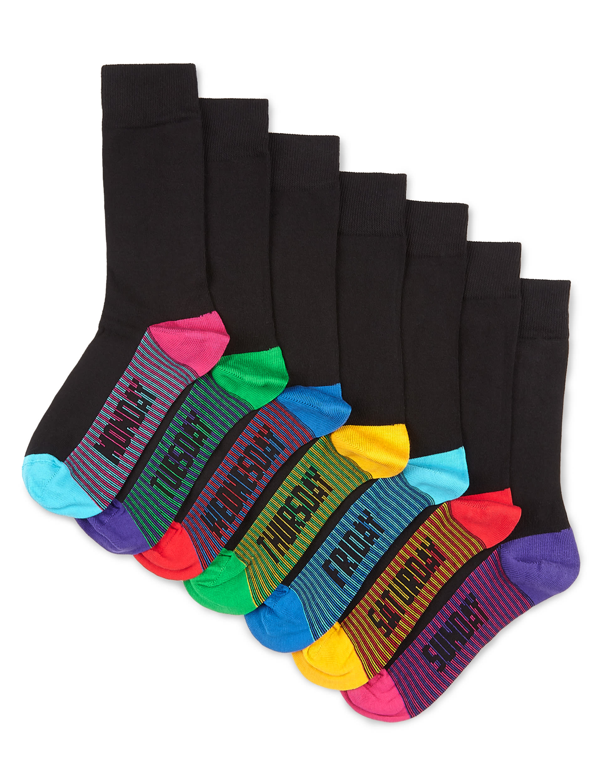 7 Pairs of Freshfeet™ Cotton Rich Days of the Week Socks with Silver ...