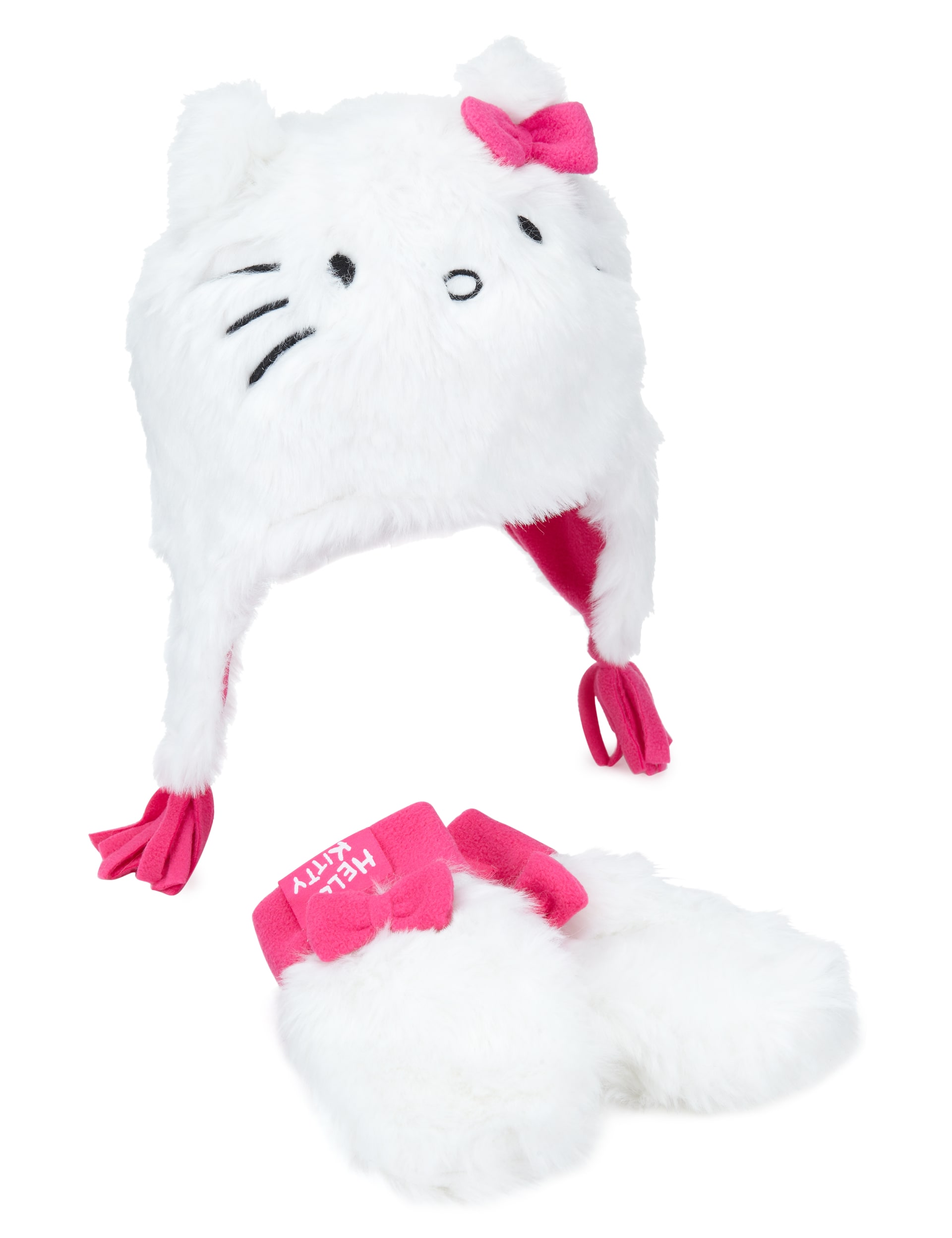 Hello Kitty Trapper Hat & Mittens Set (Younger Girls) | M&S