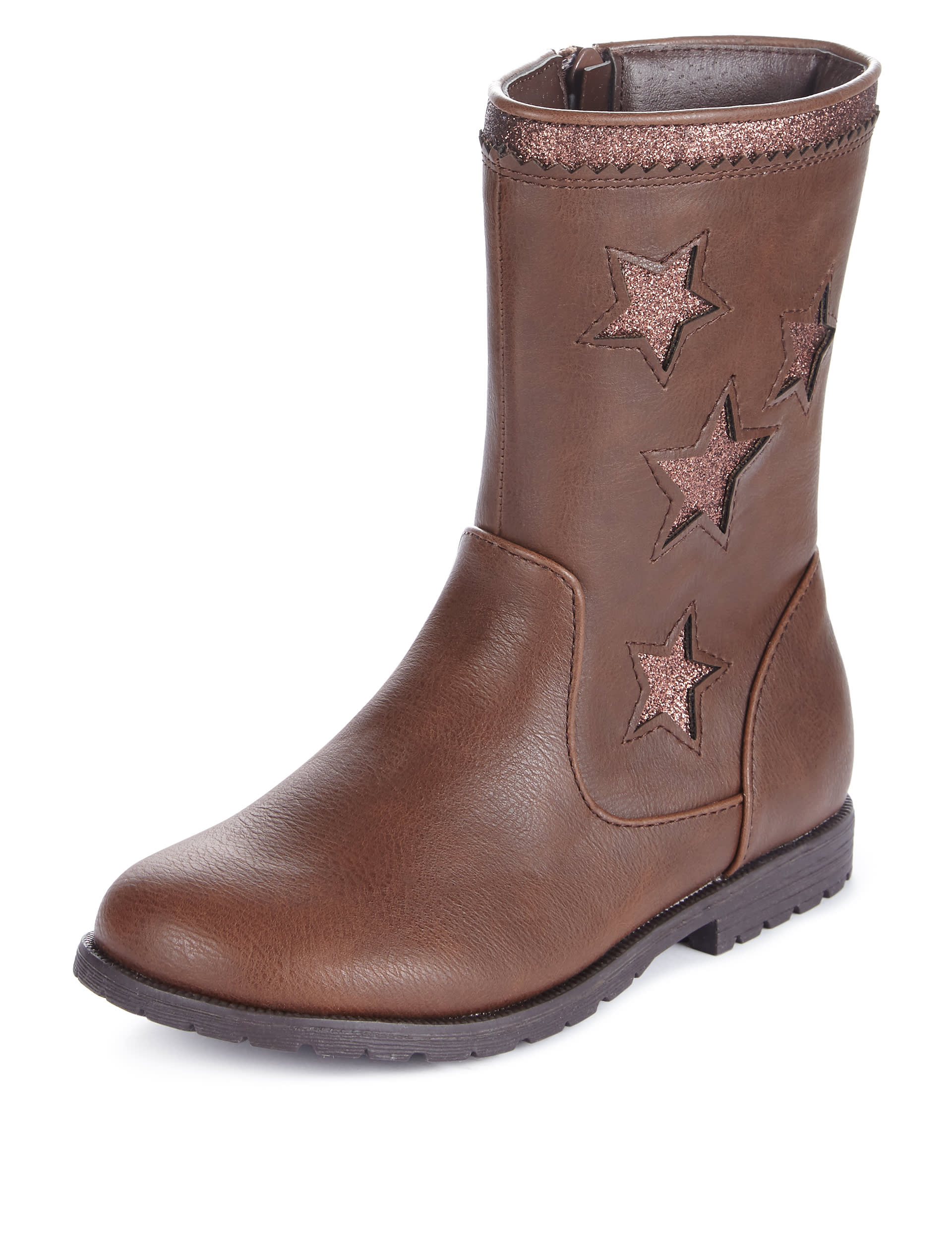 Round Toe Mid-Calf Boots (Younger Girls) | M&S