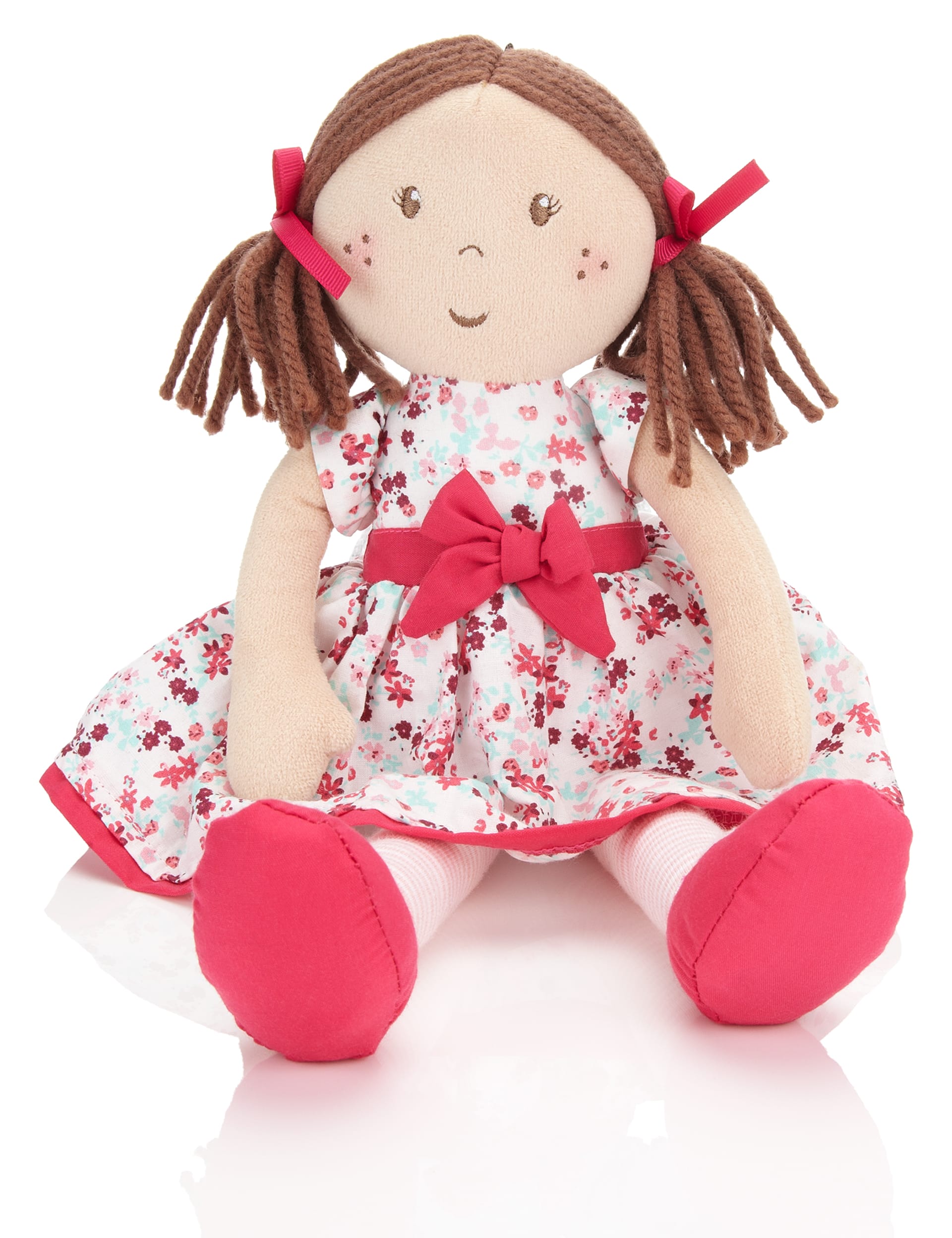 Small Brown Doll Red Dress (32cm) | M&S