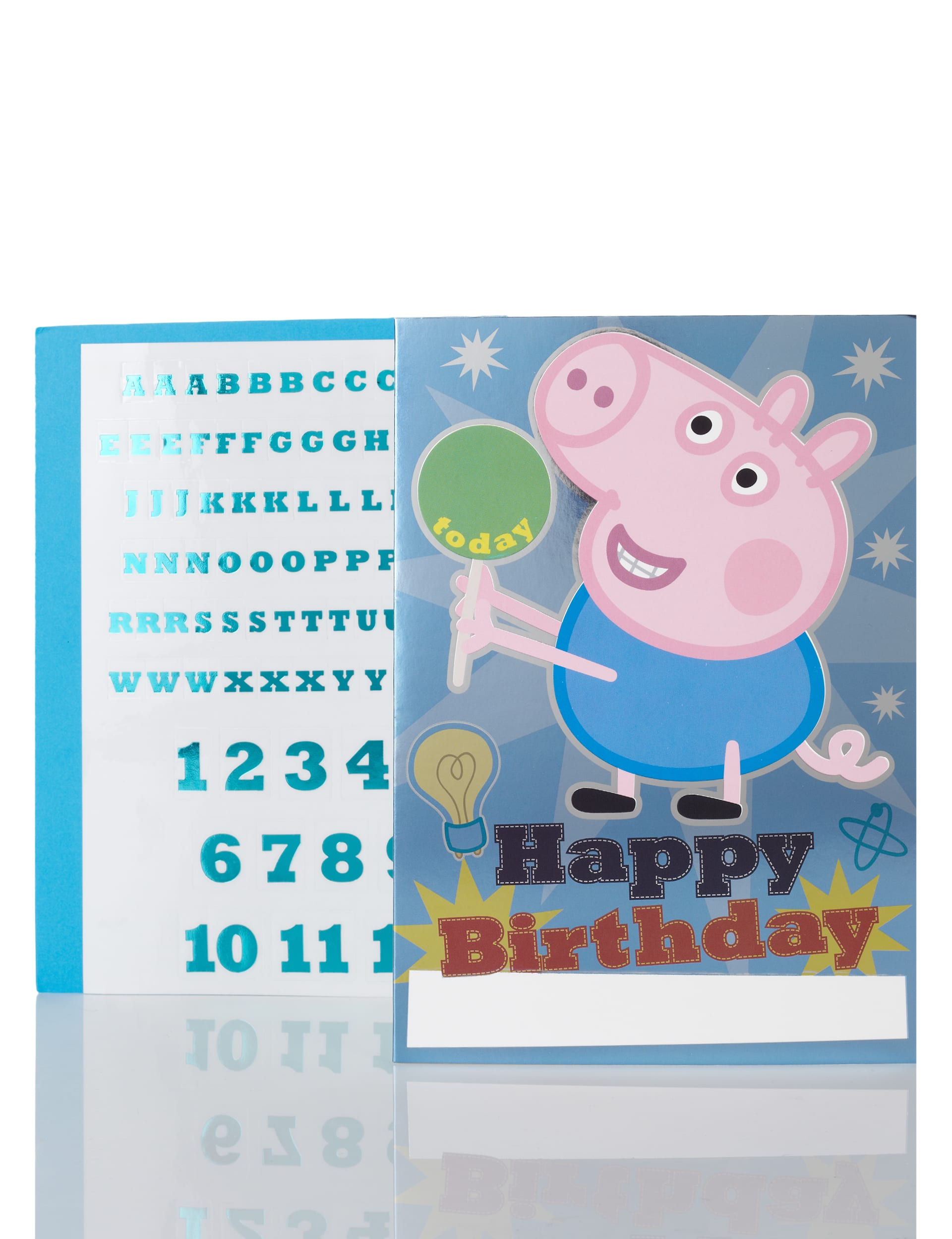 George Pig Name & Age Sticker Birthday Card | M&S