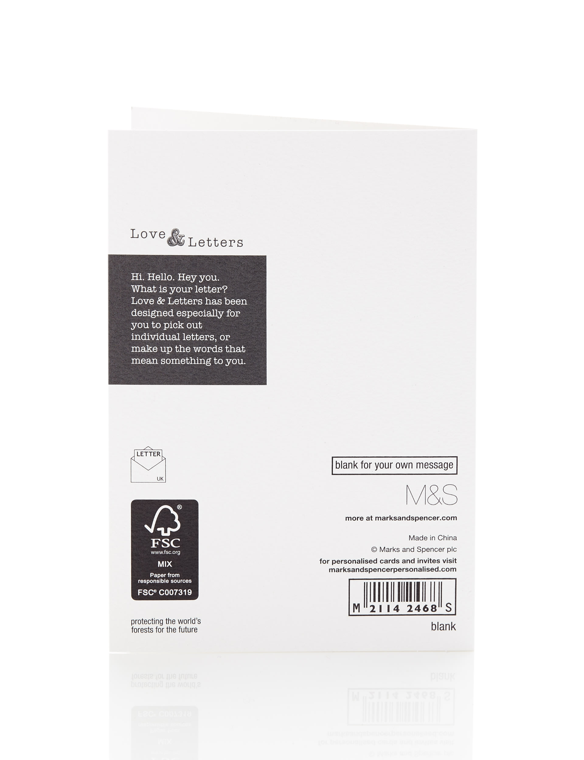 Alphabet W Greeting Card | M&S