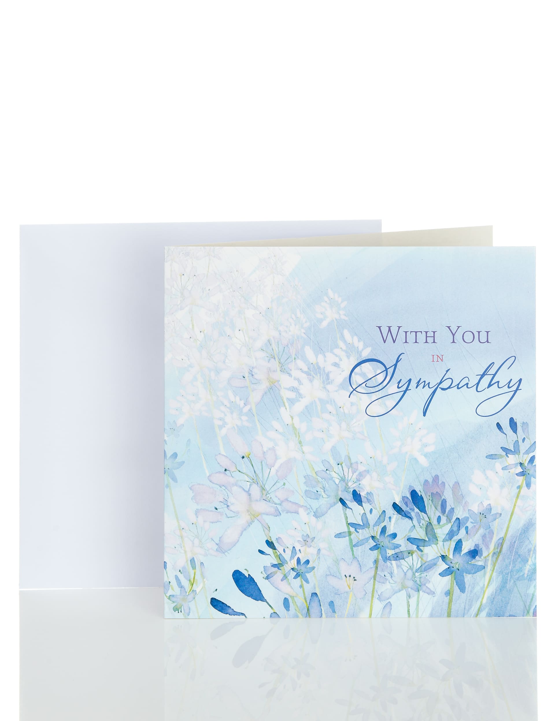 Blue Floral Sympathy Greetings Card | M&S