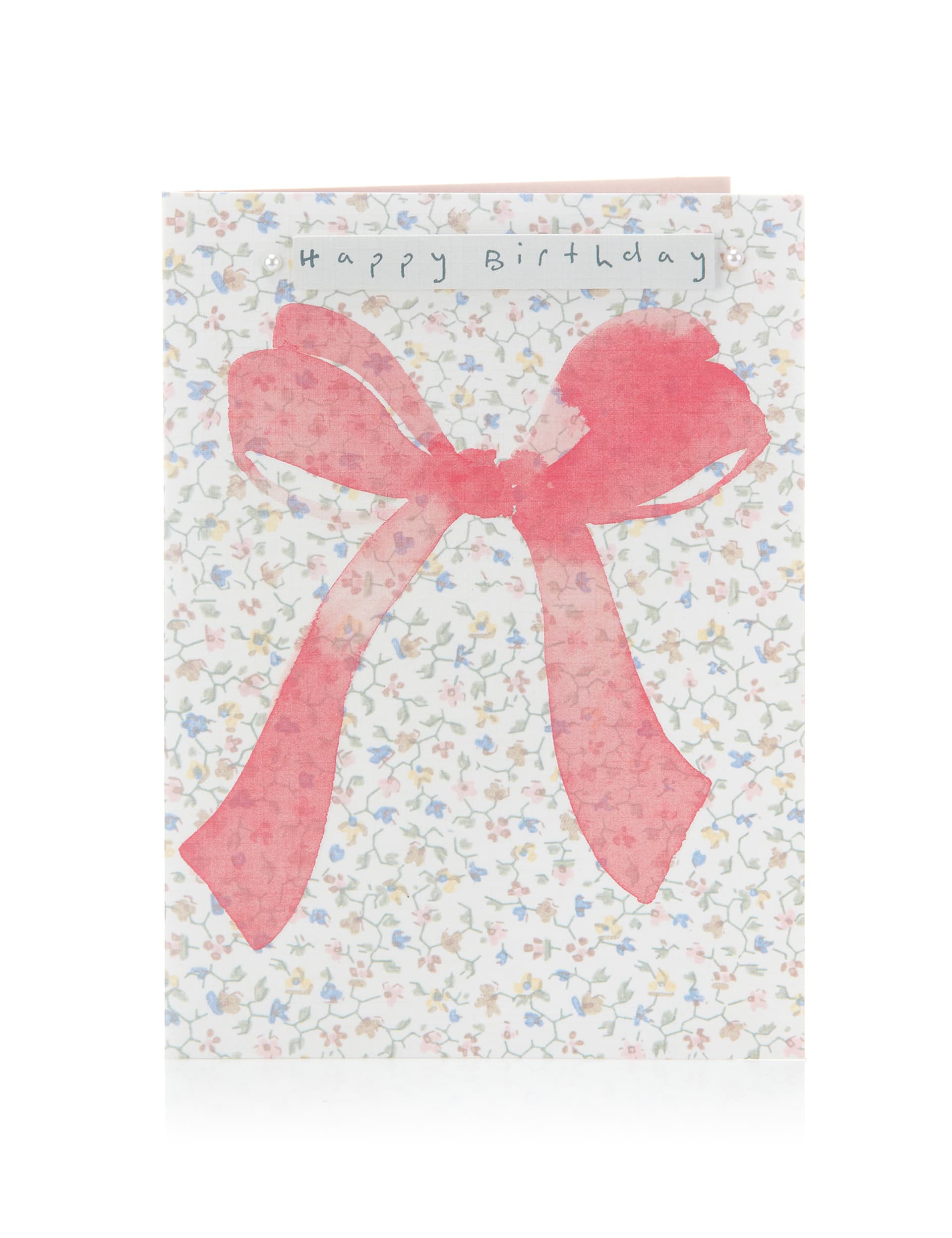 Floral Ribbon Birthday Card | M&S