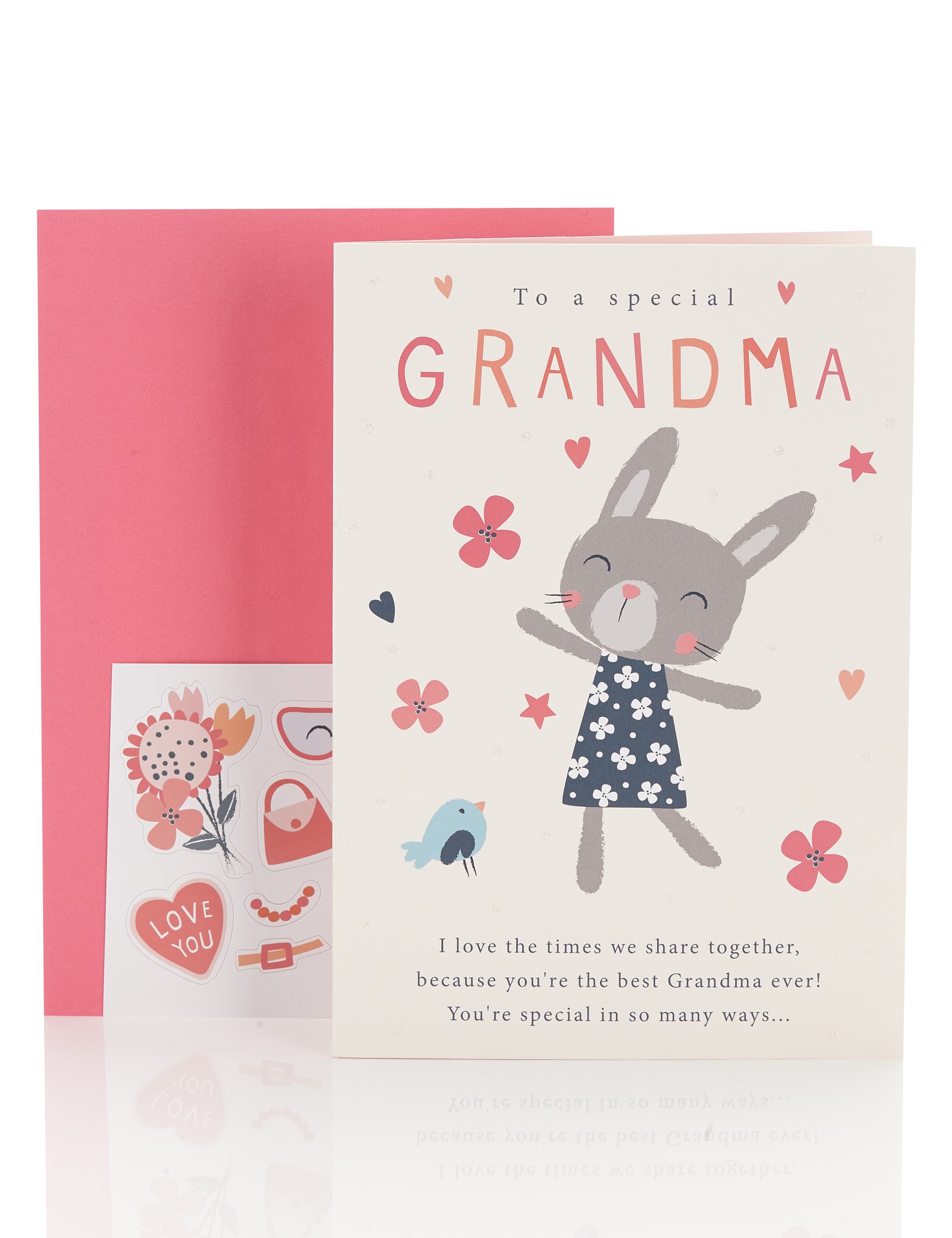 Grandma Rabbit Sticker Personalise Birthday Card | M&S