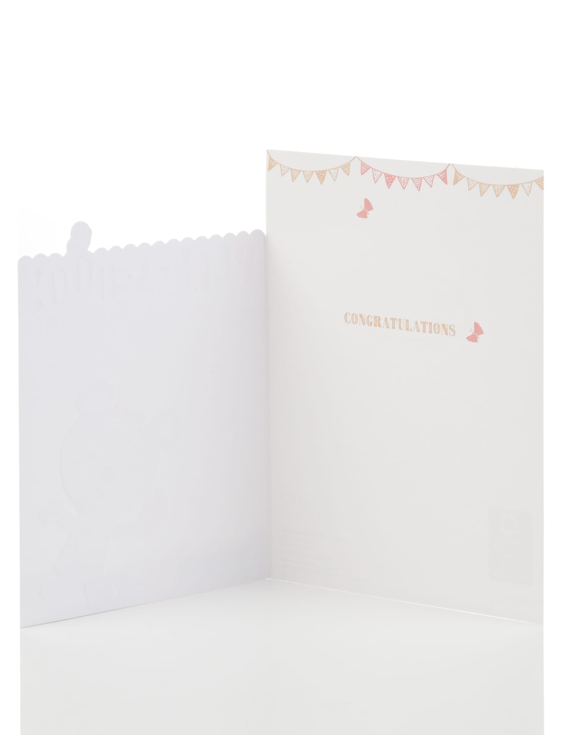 Peek-a-Boo Baby Girl Birth Card | M&S