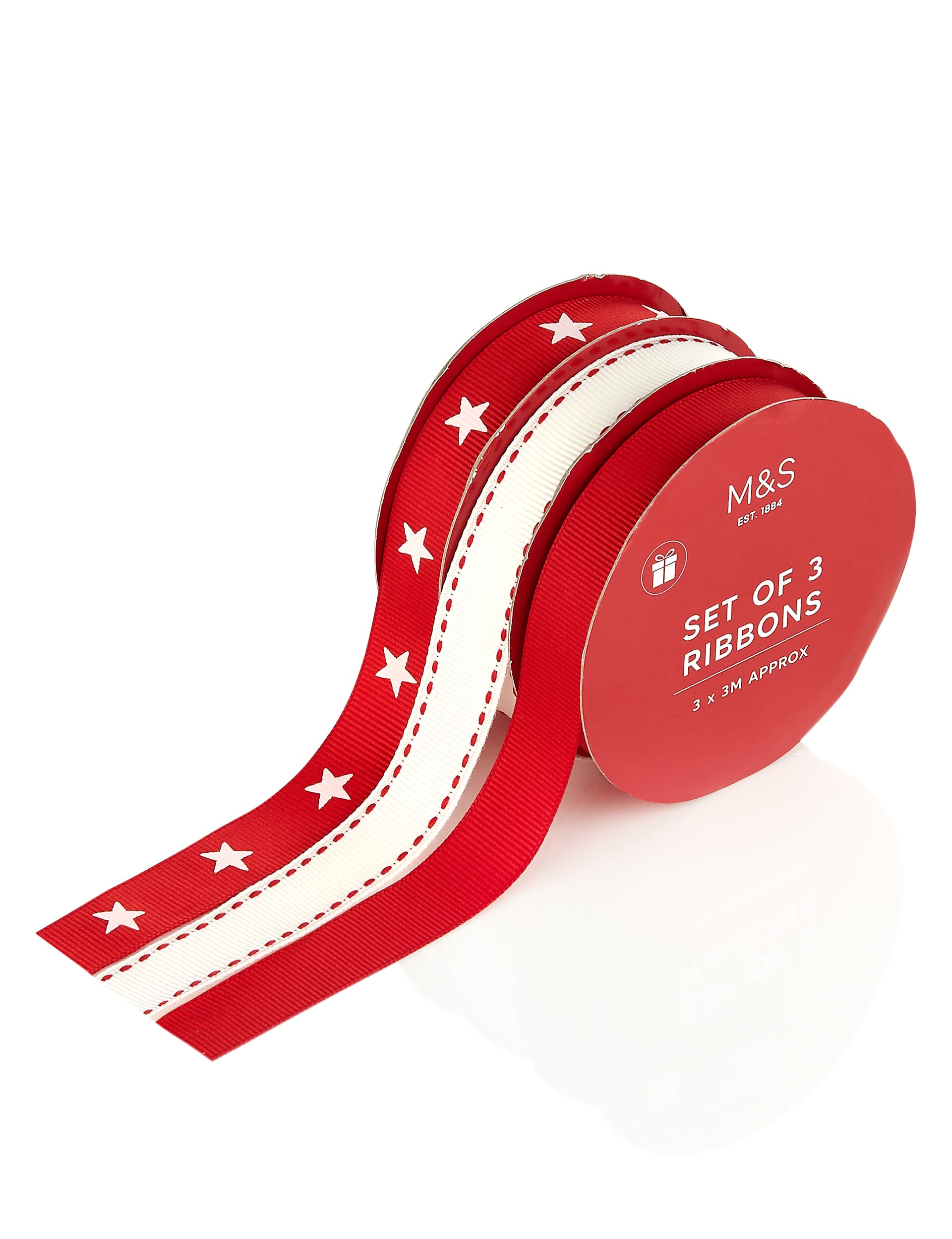 Set of 3 Red Wrap Ribbons | M&S