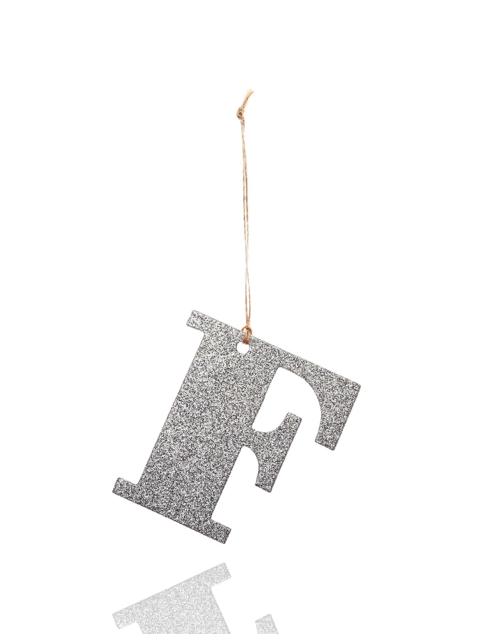 Silver Glitter F Letter | M&S
