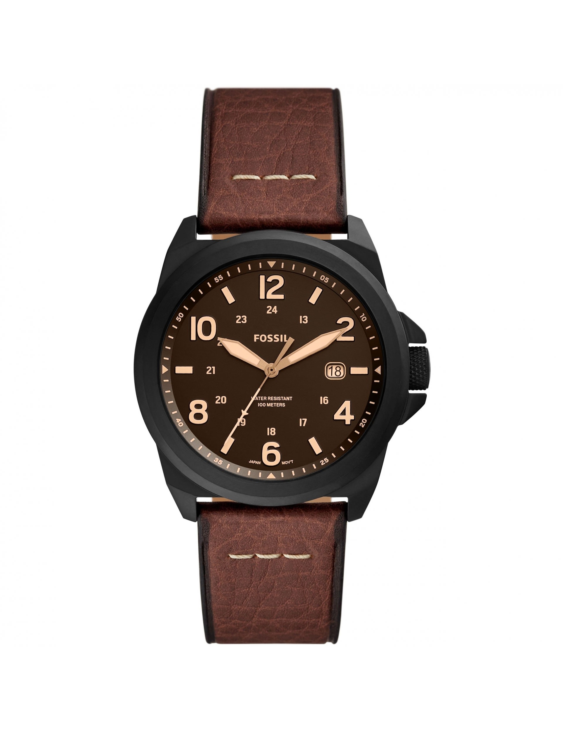Fossil Bronson Brown Leather Watch | Fossil | M&S