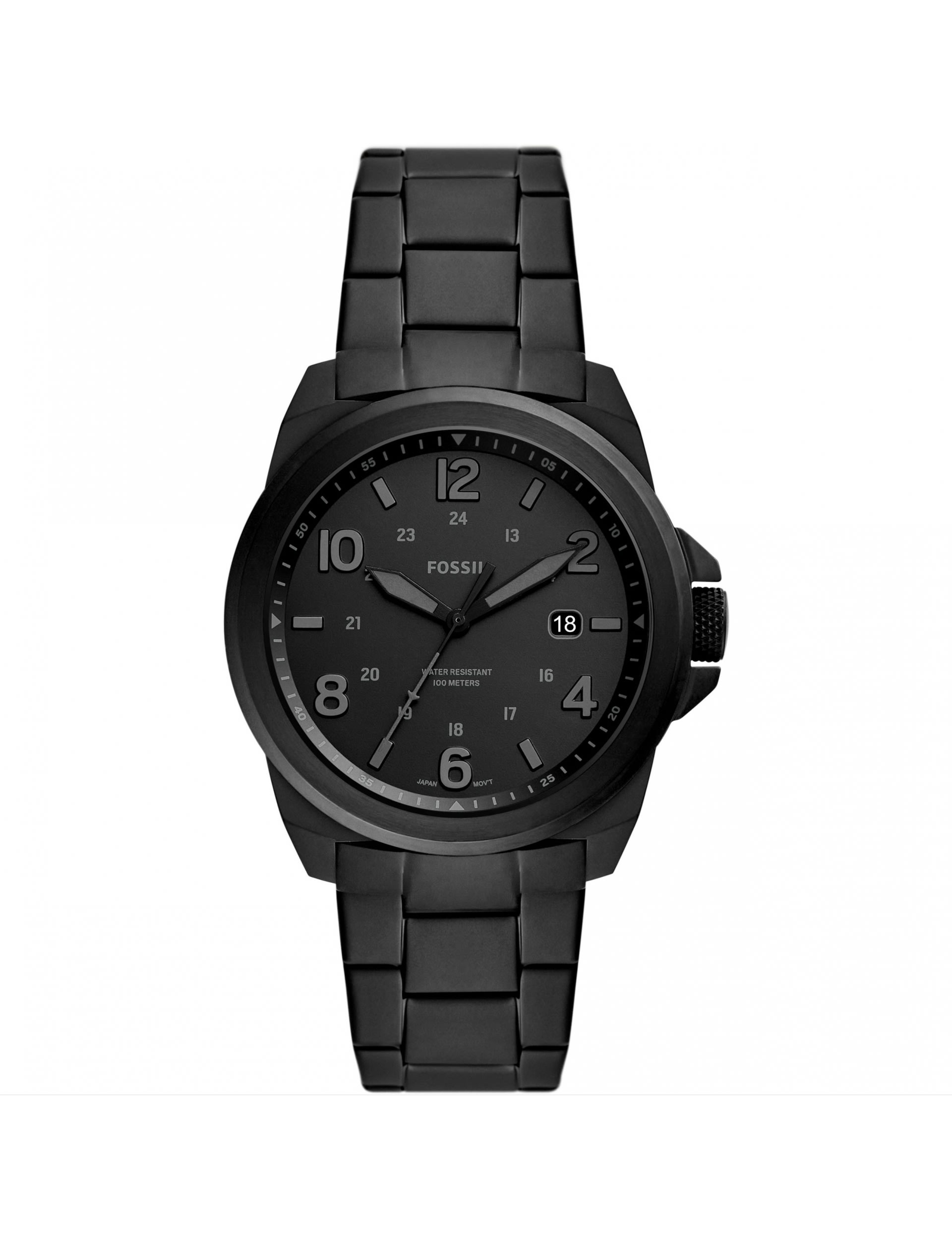 Fossil Bronson Black Stainless Steel Watch | Fossil | M&S