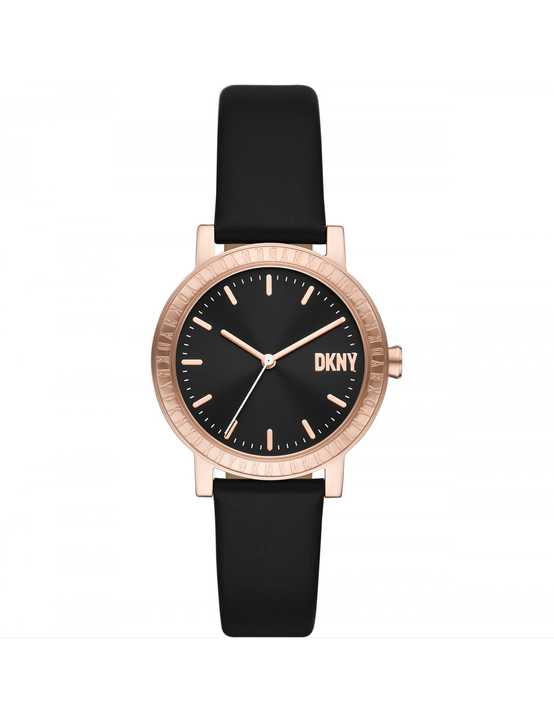 DKNY 7th Avenue Black Leather Watch | DKNY | M&S