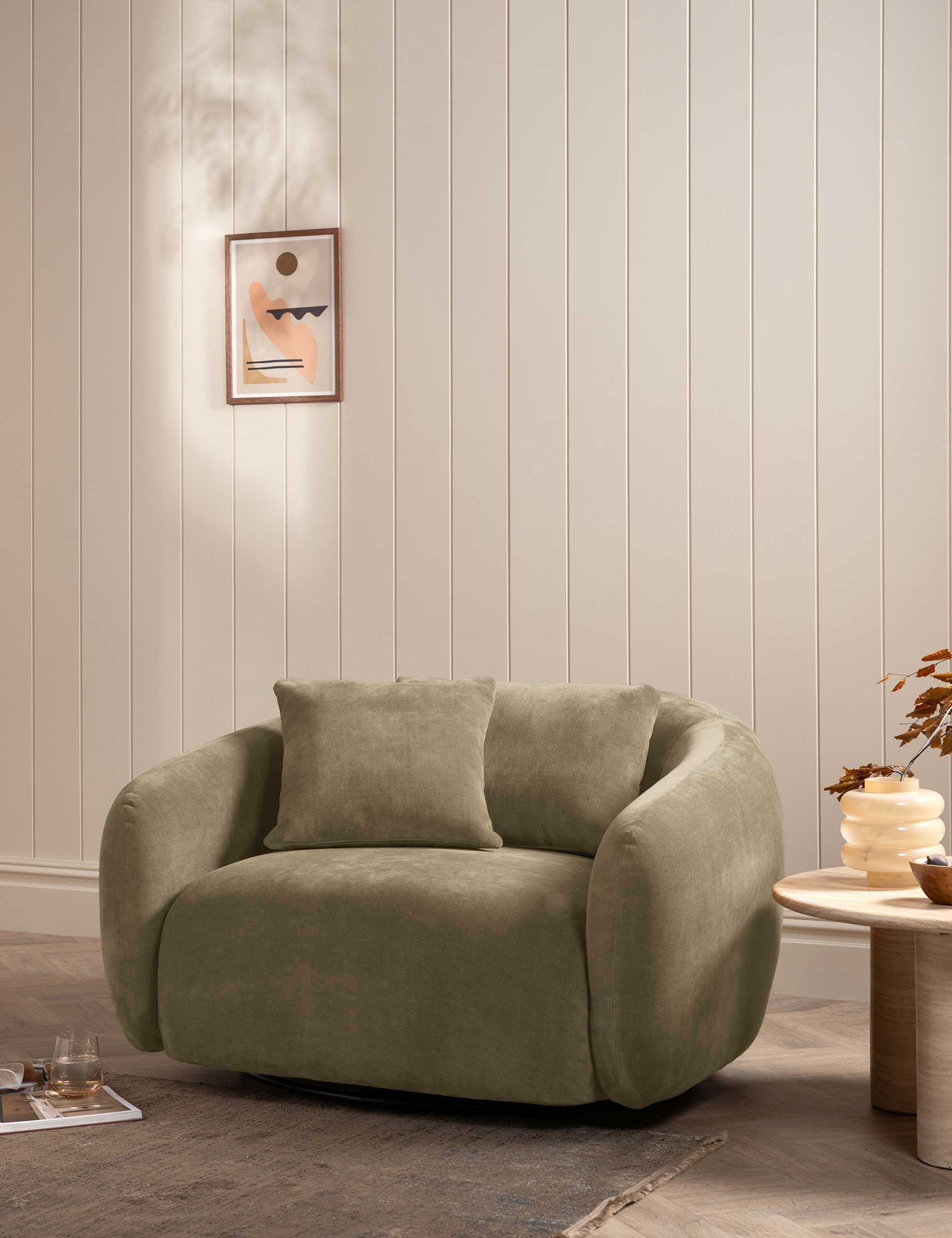 Cocoon Chenille Swivel Snuggle Chair | BARKER AND STONEHOUSE | M&S