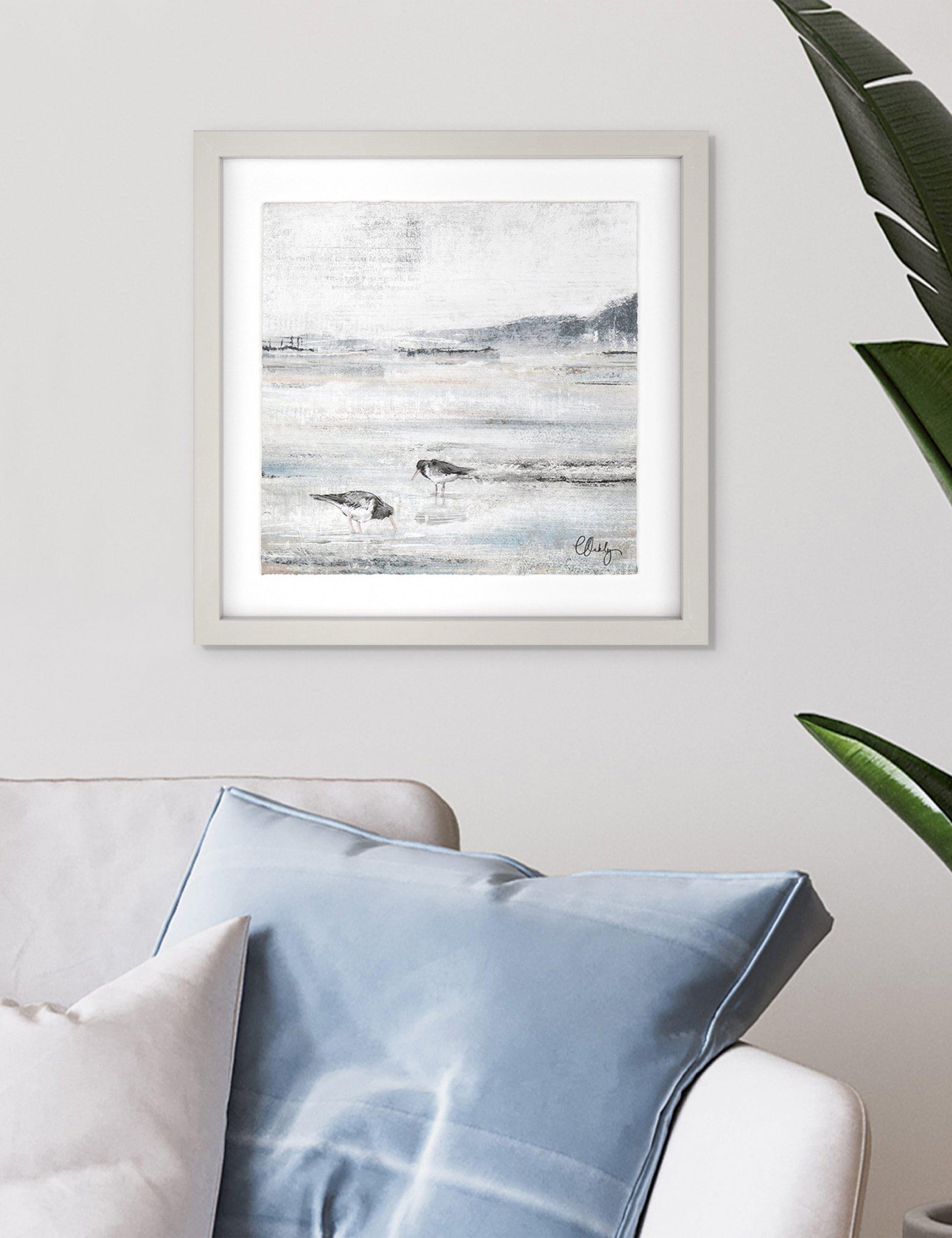 Oyster Catchers Square Framed Art by Gallery Direct at M&S