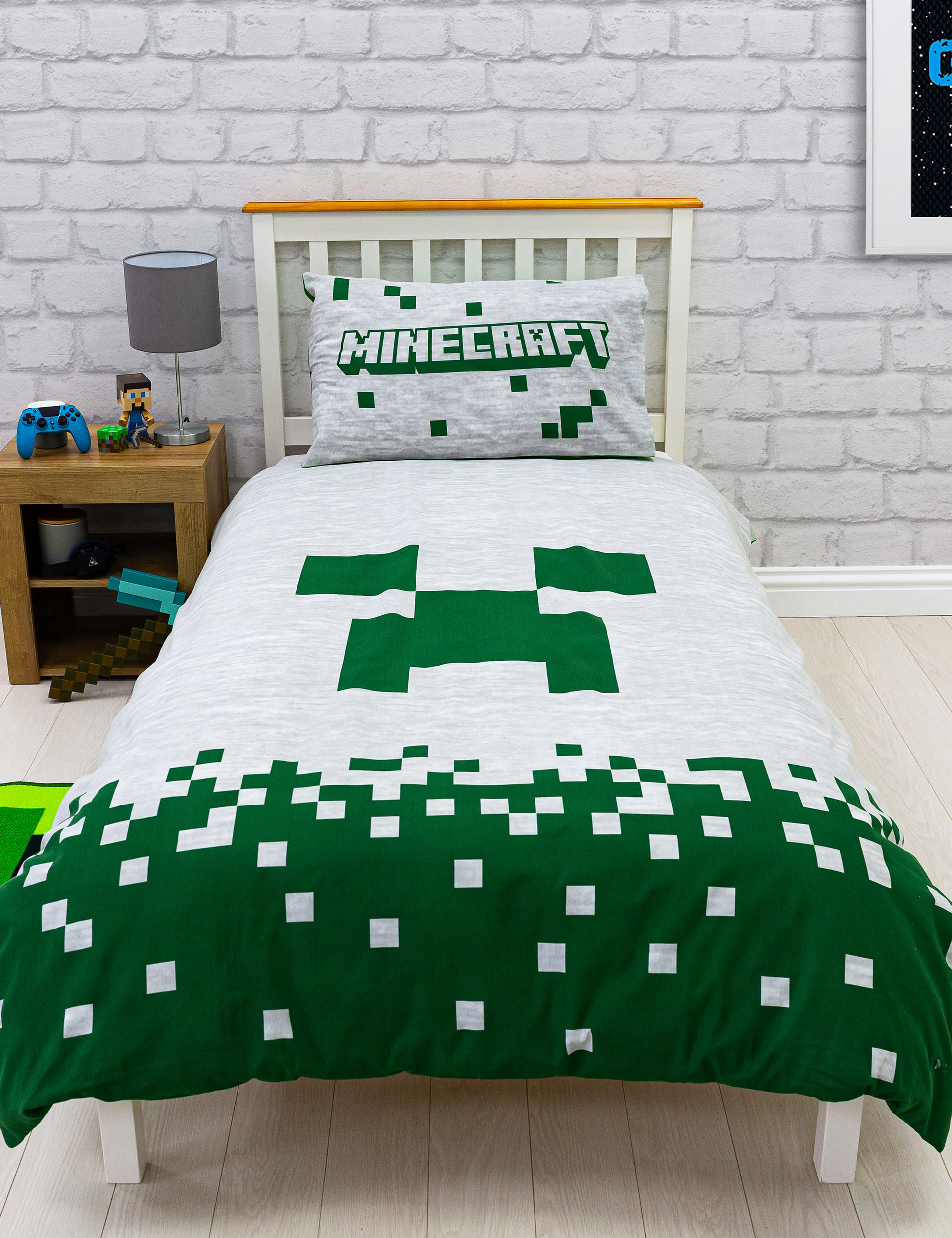 Minecraft™ Cotton Blend Single Bedding Set | M&S