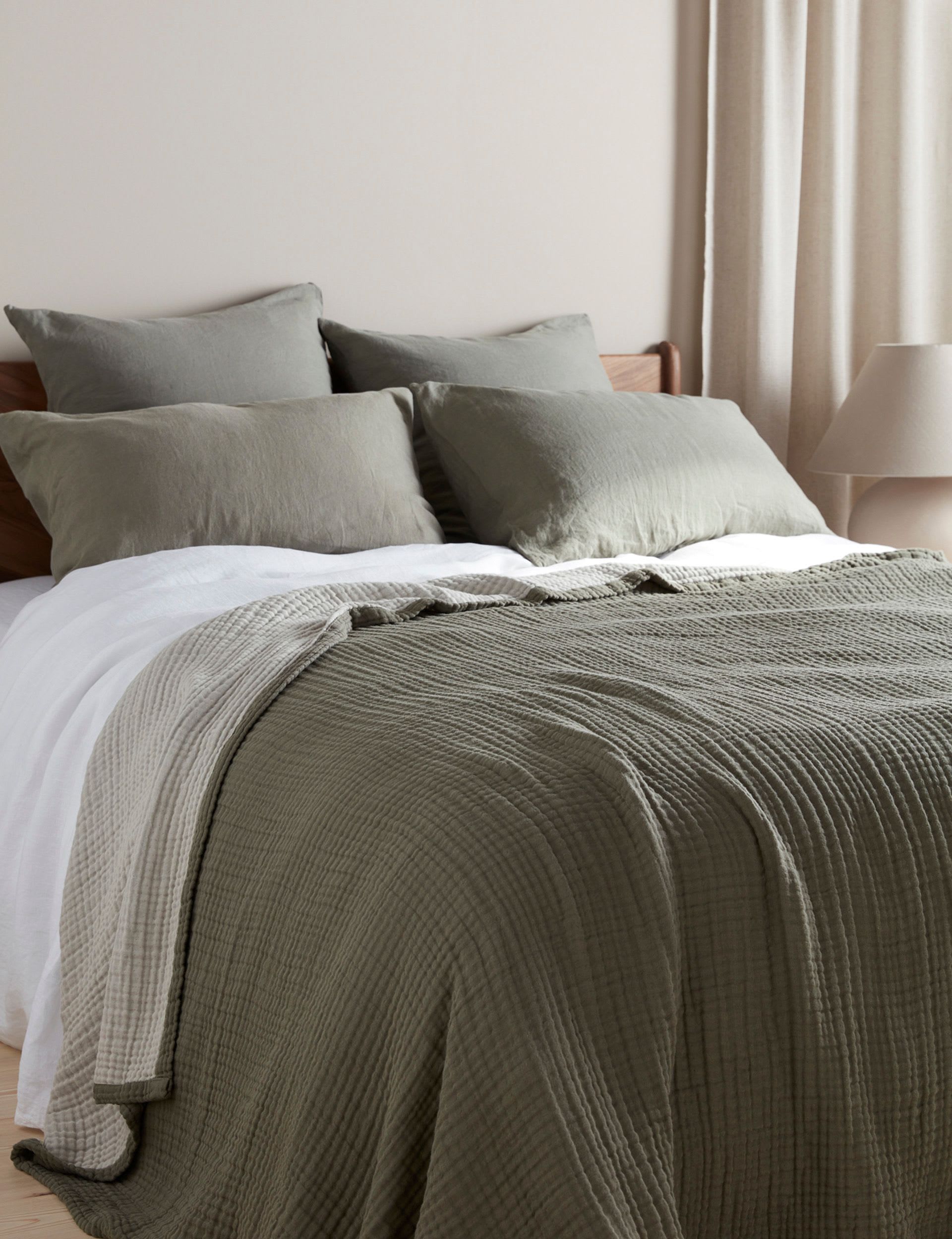 Pure Cotton Reversible Extra Large Throw | Bedfolk | M&S