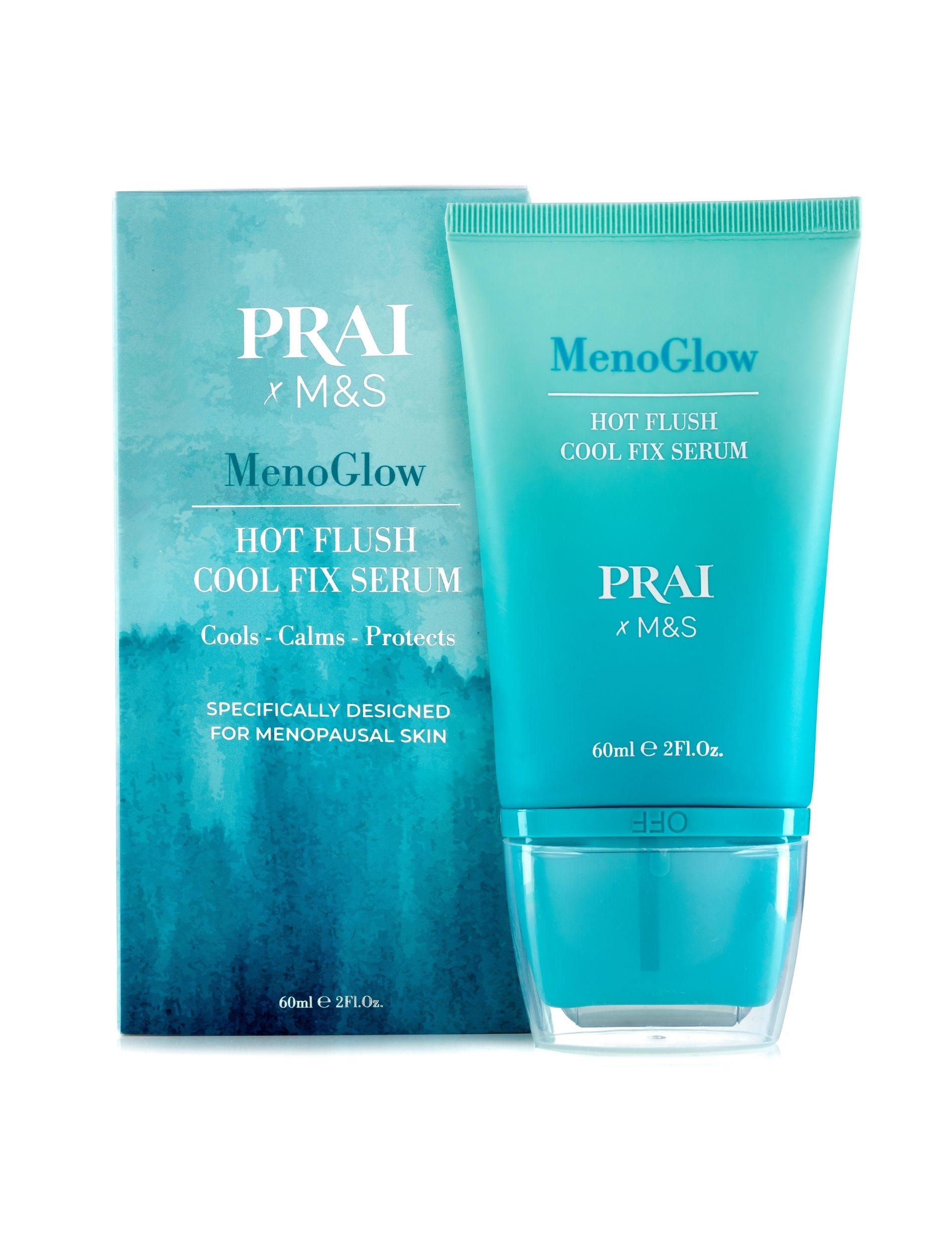 MenoGlow Hot Flush Cool Fix Serum 60ml | PRAI | M&S IE