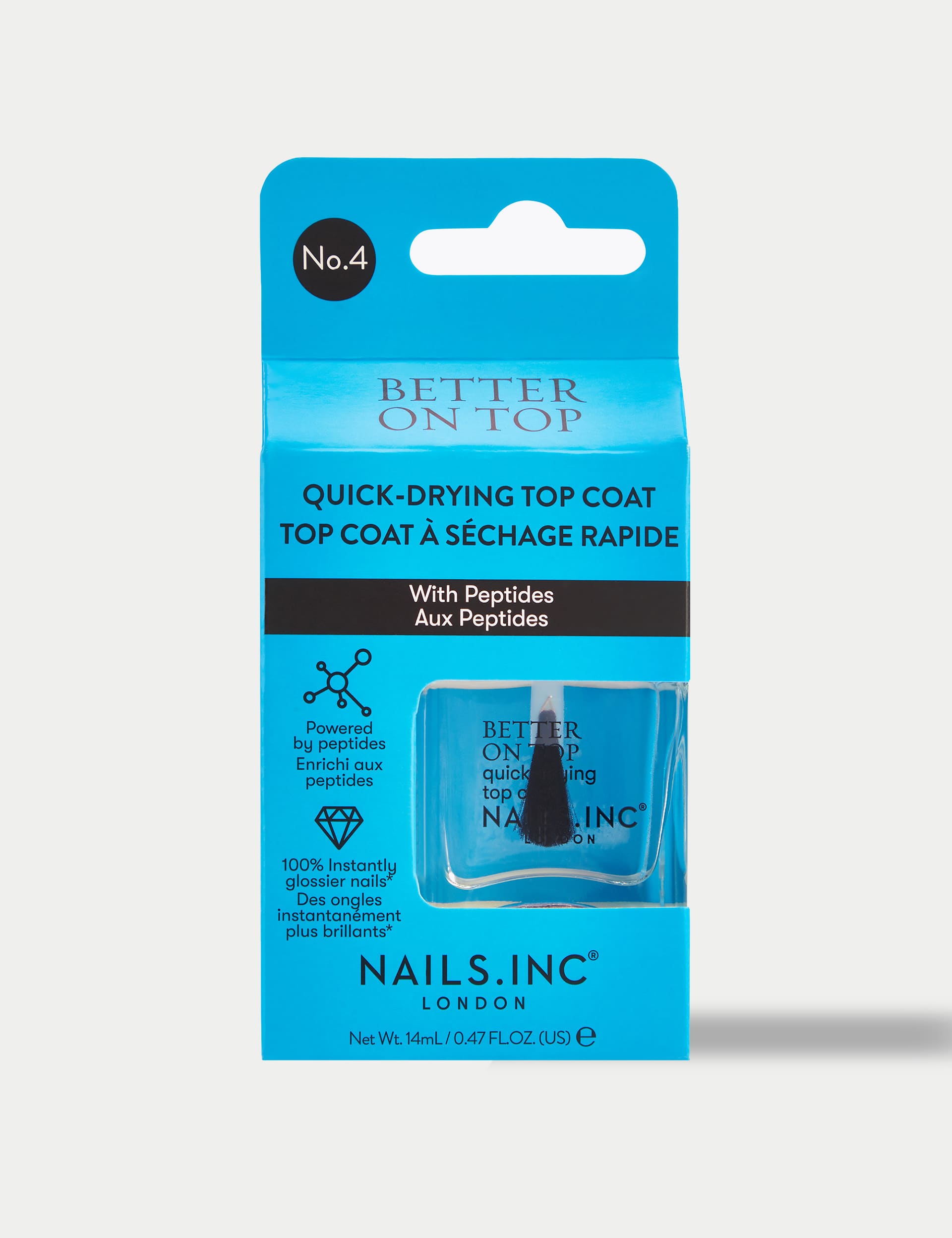 Better On Top Quick Drying Top Coat 14ml | Nails Inc. | M&S