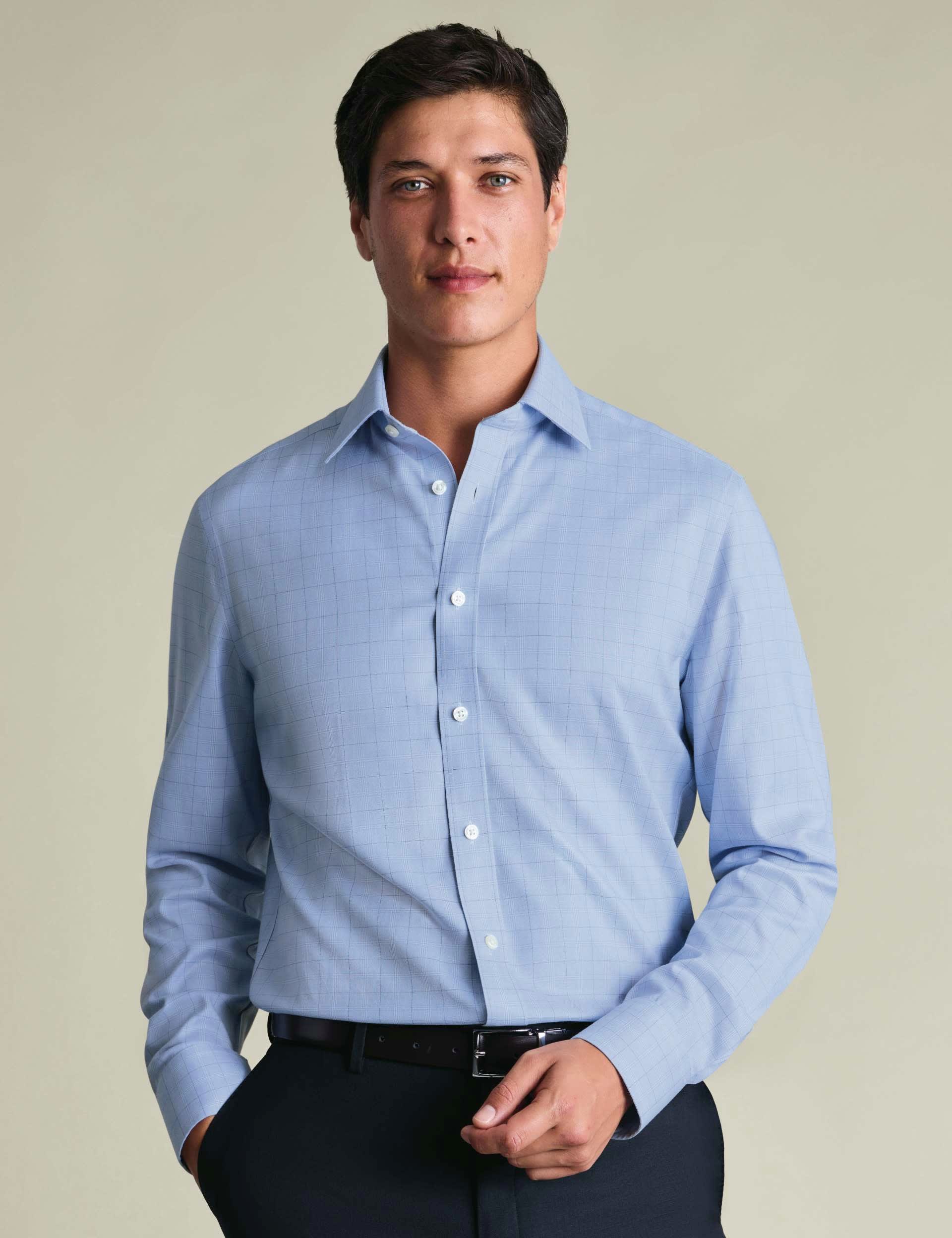 Slim Fit Non-Iron Pure Cotton Twill Check Shirt | Charles Tyrwhitt | M&S