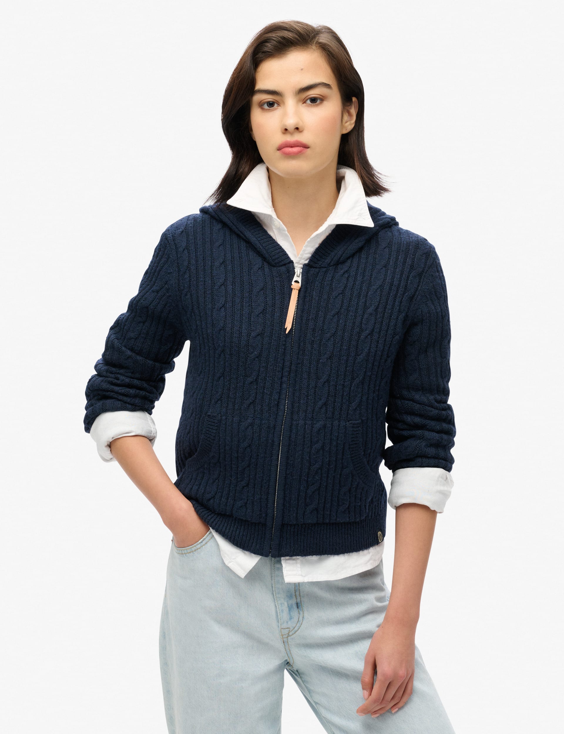 Cable Knit Zip Up Hoodie | Superdry & Co | M&S