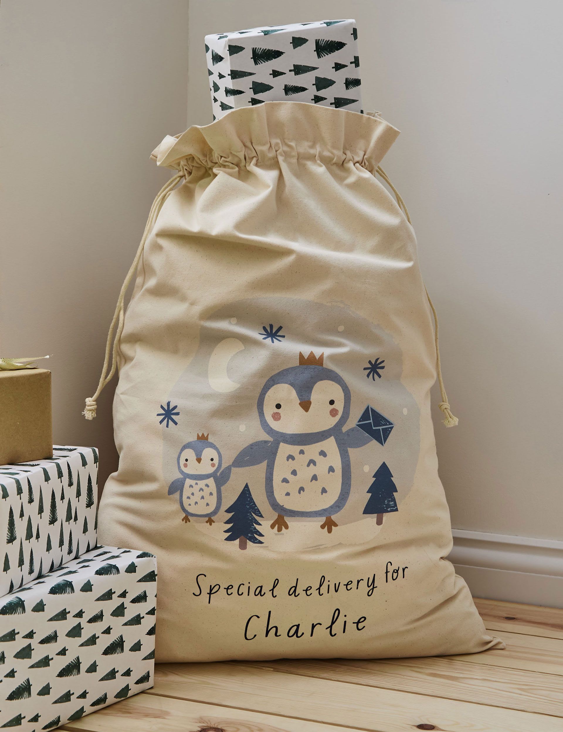 Personalised Penguin Christmas Sack | My 1st Years | M&S