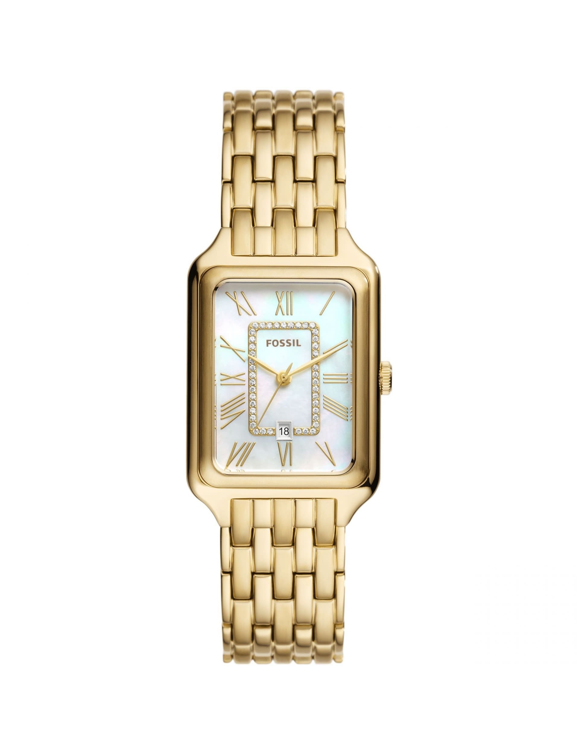 Fossil Raquel Diamanté Metal Bracelet Watch | Fossil | M&S