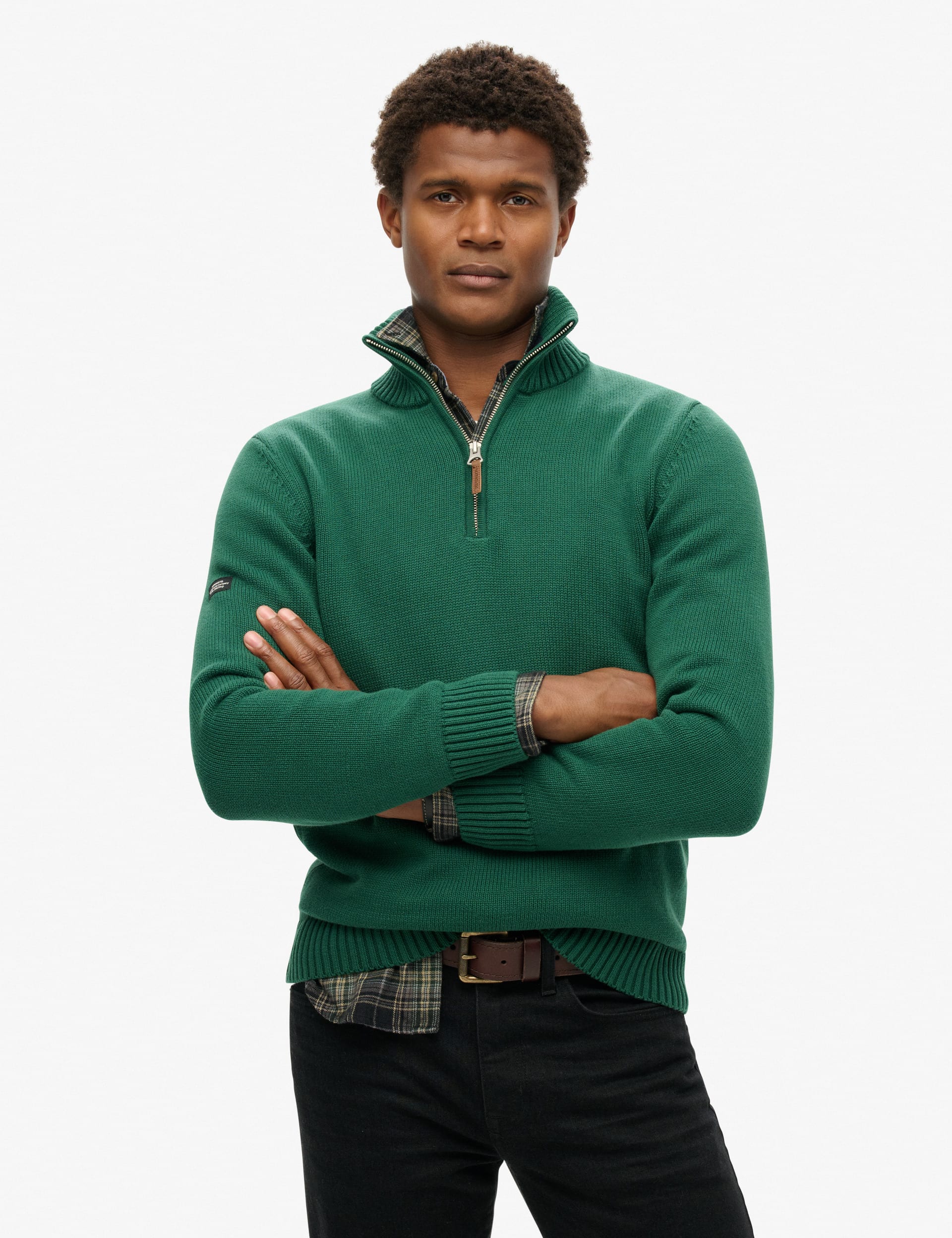Pure Cotton Knitted Henley Jumper | Superdry & Co | M&S