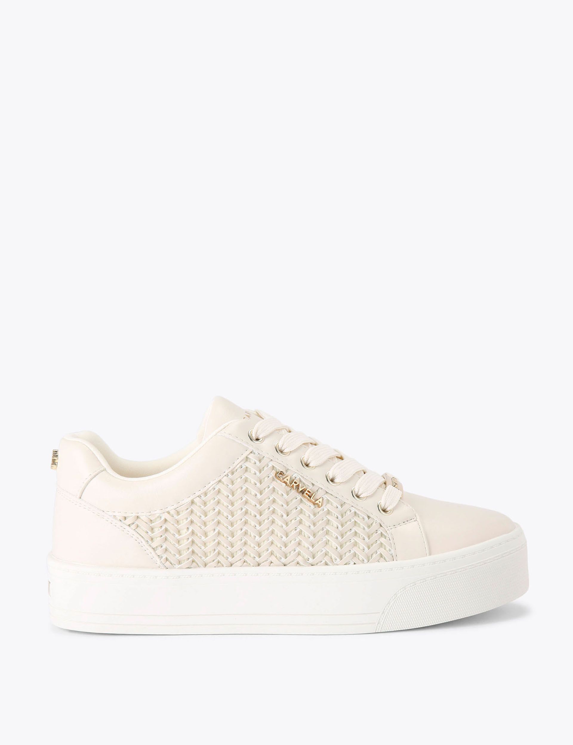 Lace Up Woven Side Detail Flatform Trainers | Carvela | M&S
