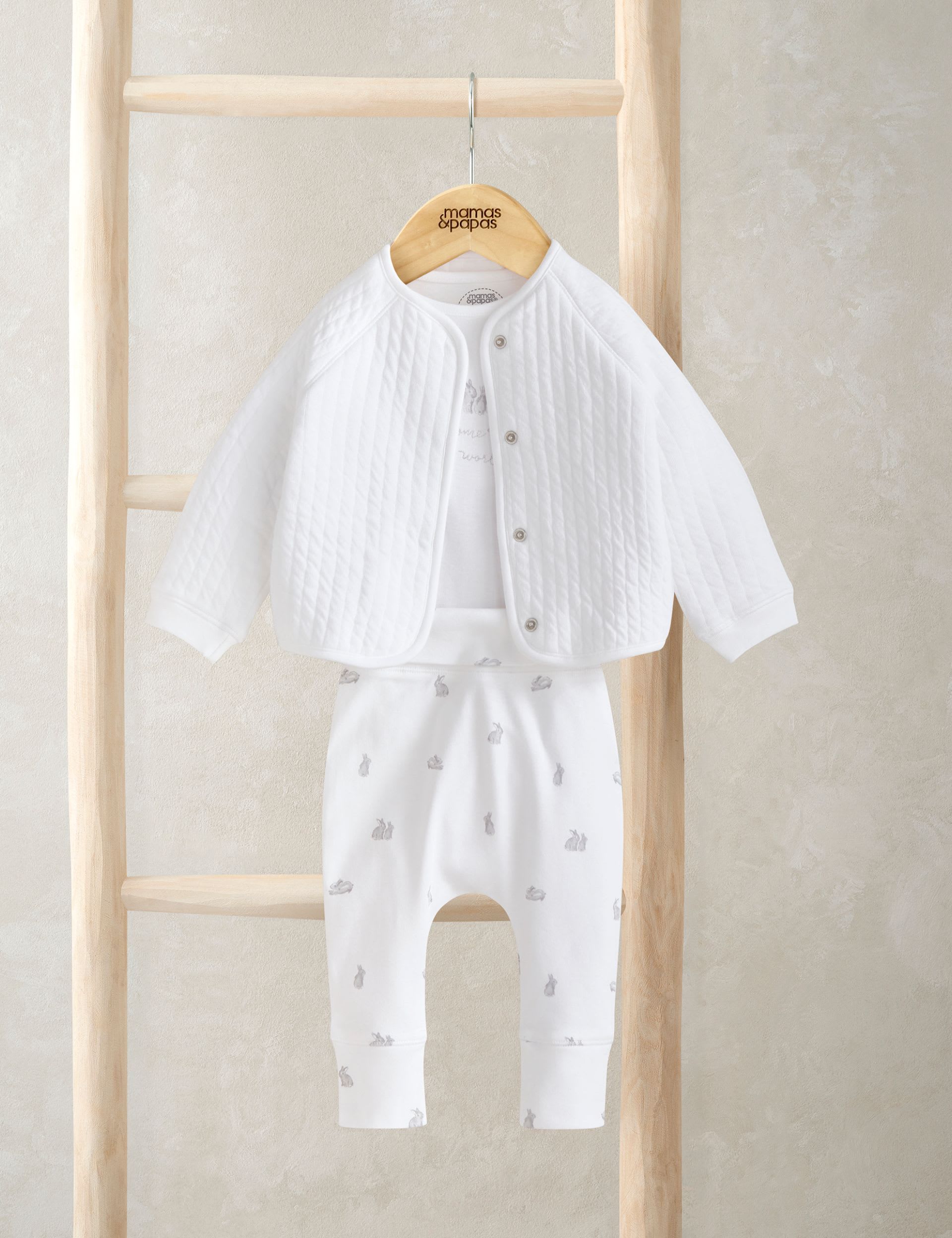 3 Piece Quilted Jacket, Bodysuit & Bottoms Outfit (6½lbs-6 Mths ...