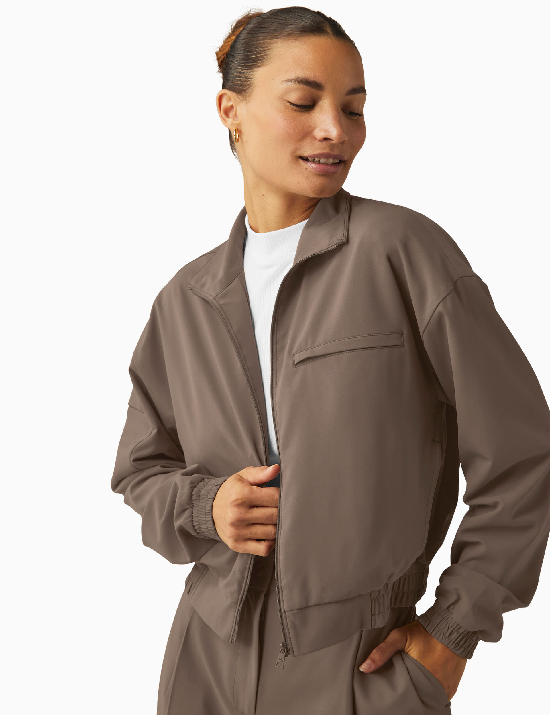 Status Pocket Sleeve Cropped Jacket | Beyond Yoga | M&S