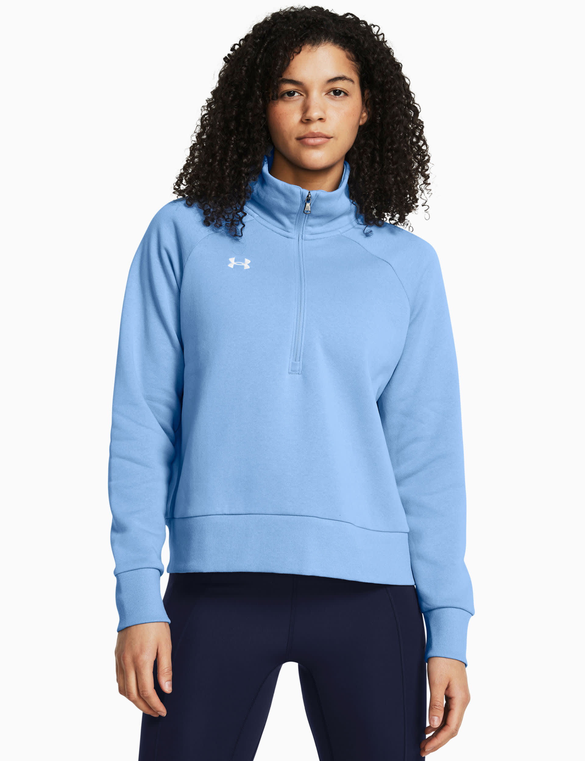 Rival Cotton Rich Fleece Half Zip Sweat-shirt | Under Armour | M&S