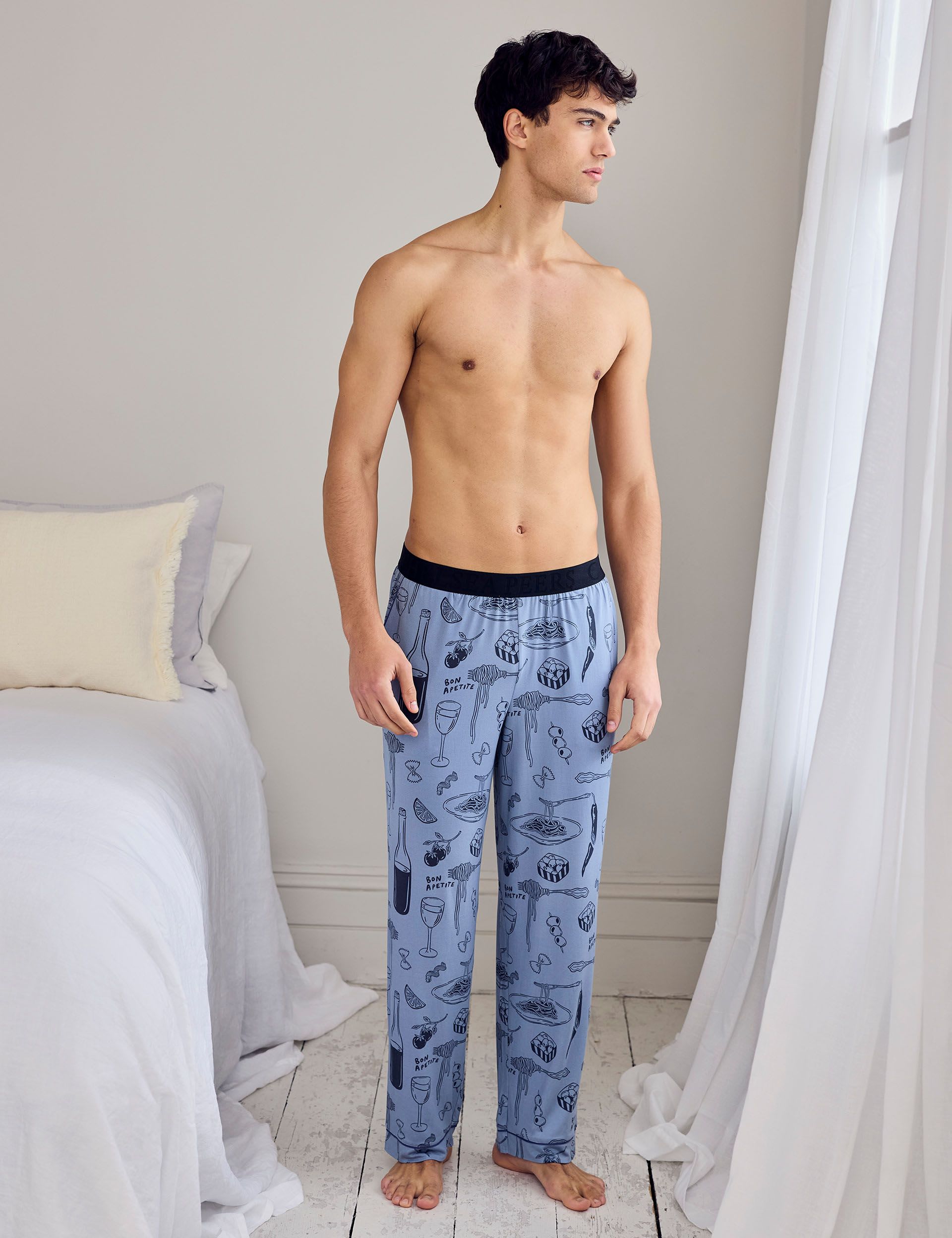 FOOD AND DRINK PRINT PYJAMA BOTTOMS | CHELSEA PEERS | M&S
