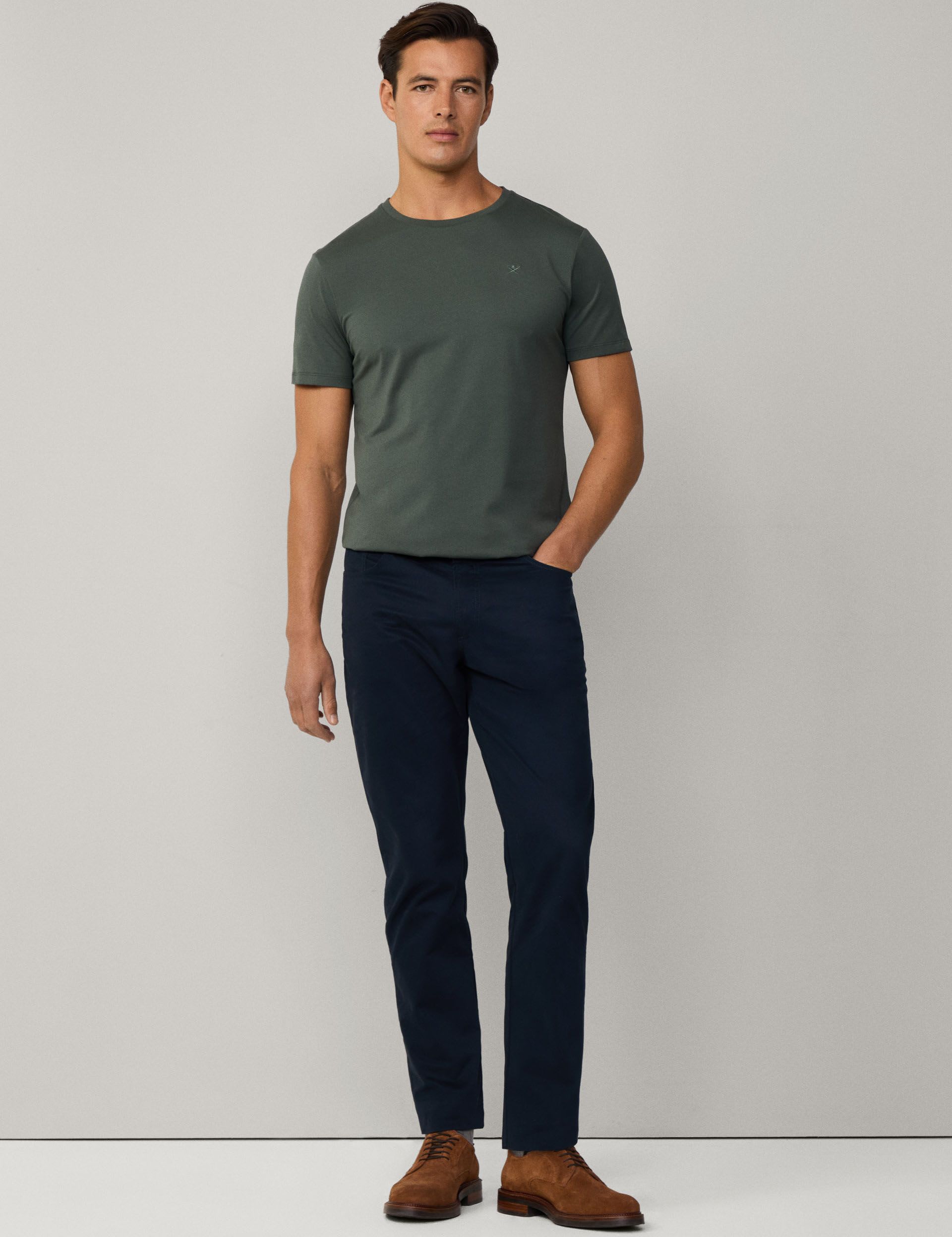 Regular Fit Textured Stretch Trousers | Hackett | M&S