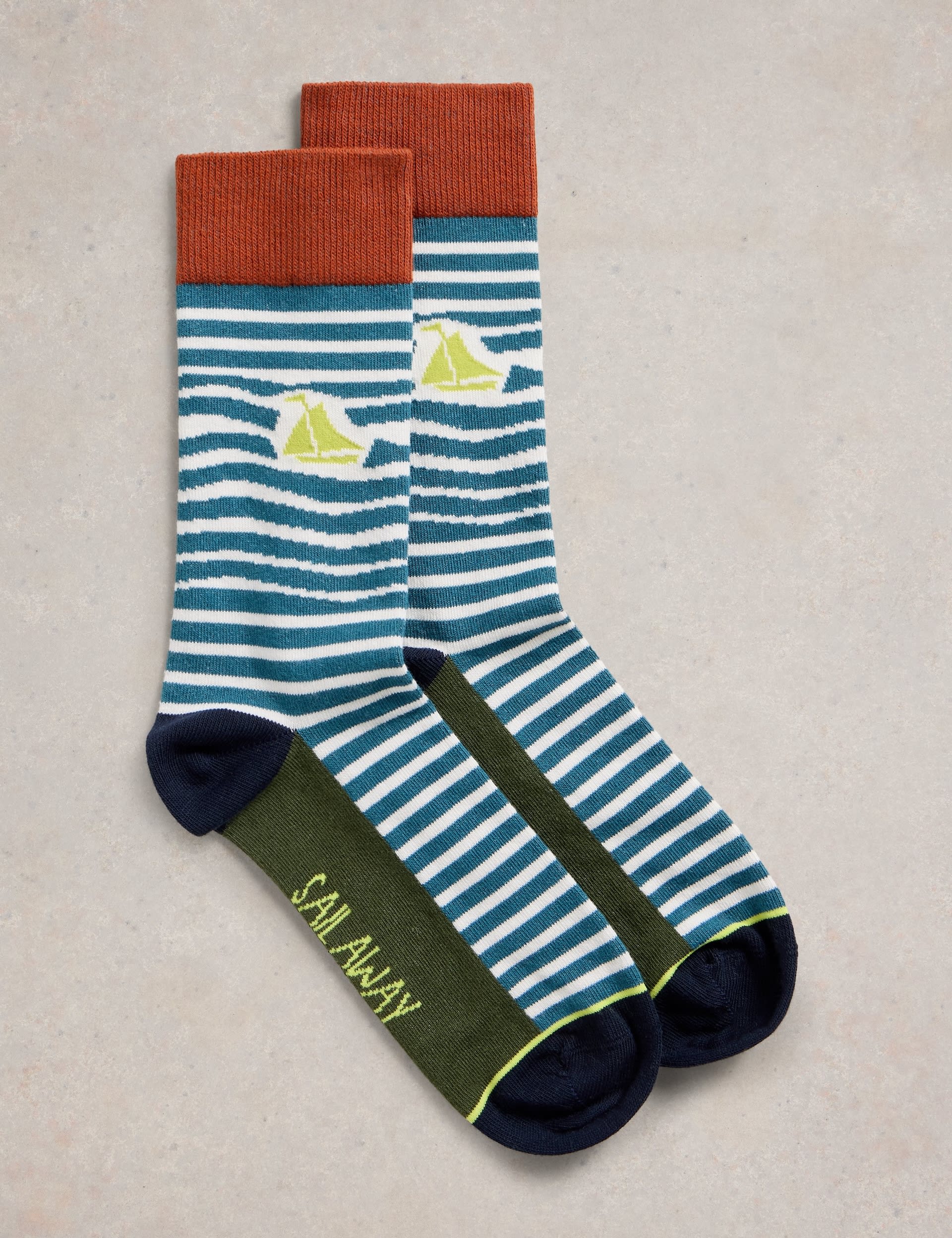 Sailing Striped Cotton Rich Ankle Socks | White Stuff | M&S