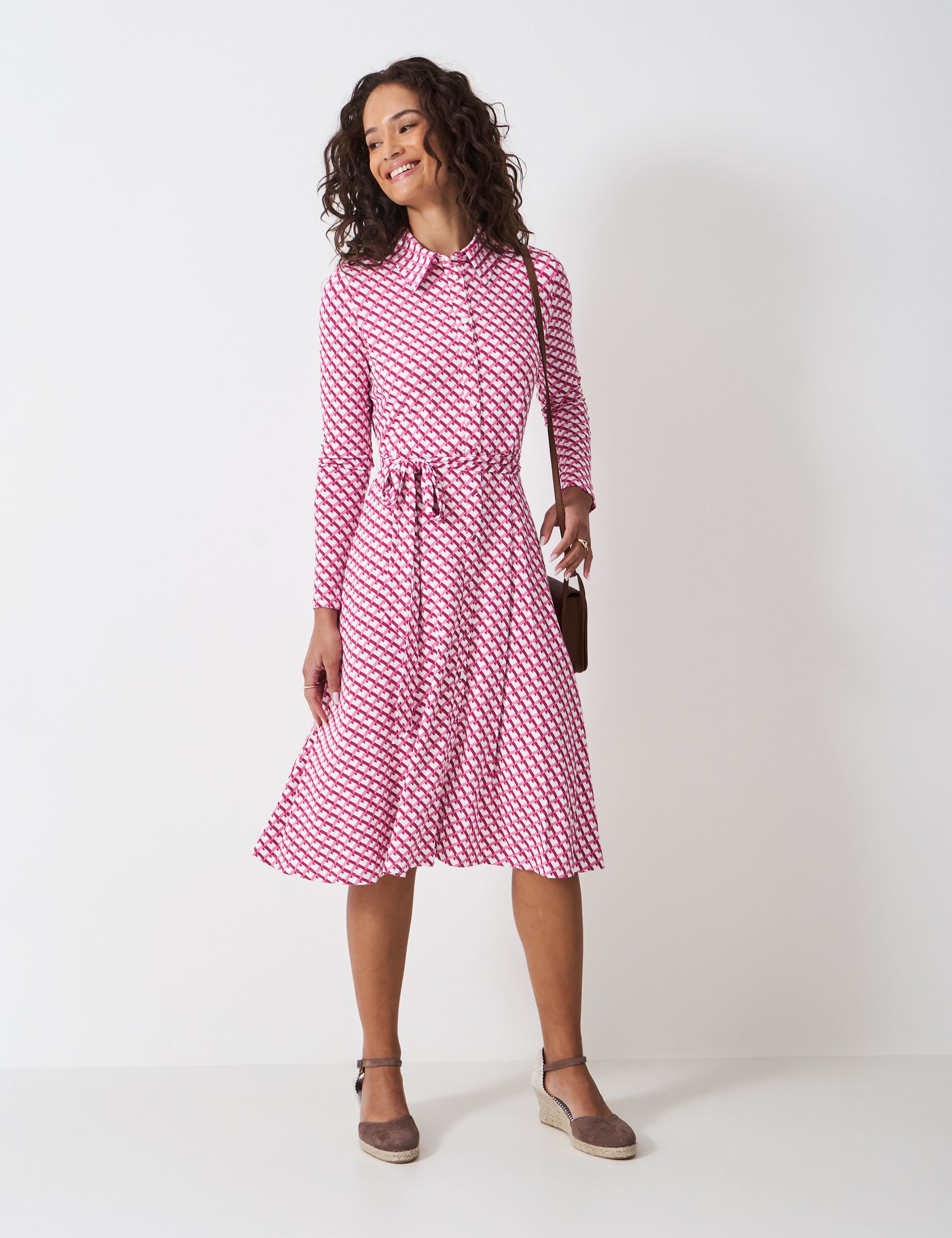 Jersey Geometric Midi Shirt Dress | Crew Clothing | M&S